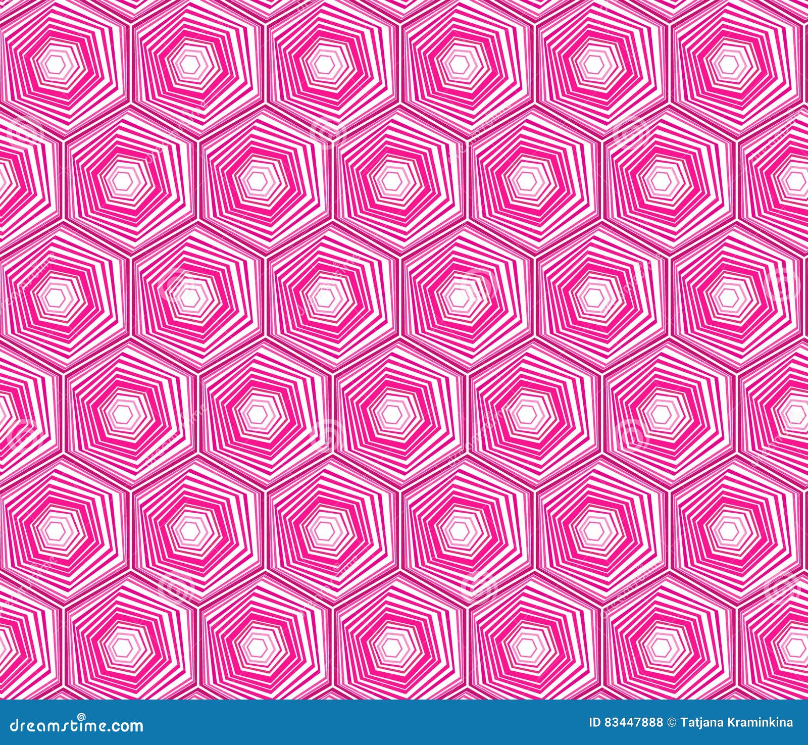 Geometric Seamless Repeating Pattern with Hexagon Shapes in Pastel Pink ...
