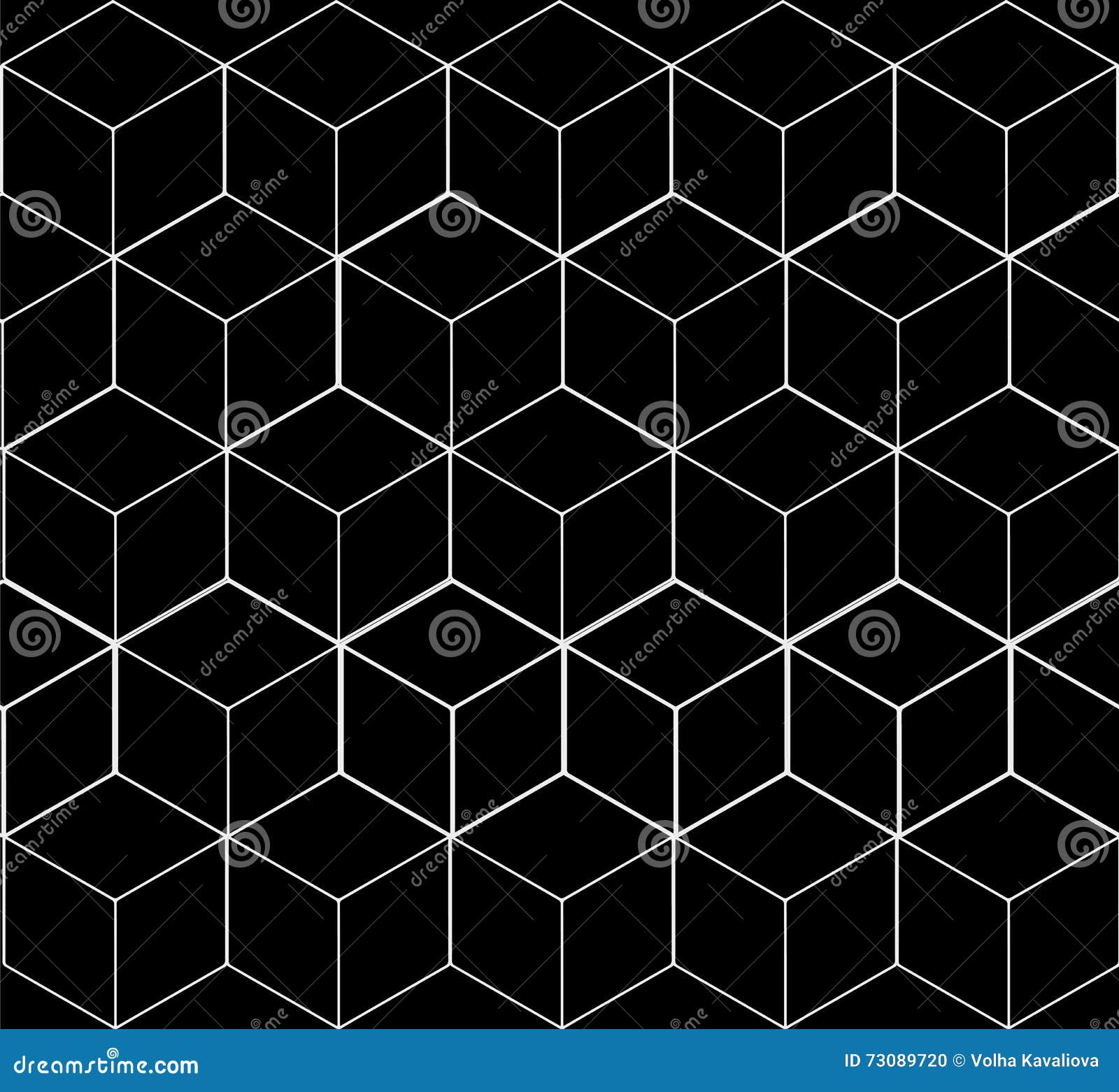 Geometric Seamless Simple Monochrome Minimalistic Pattern of Cube ...