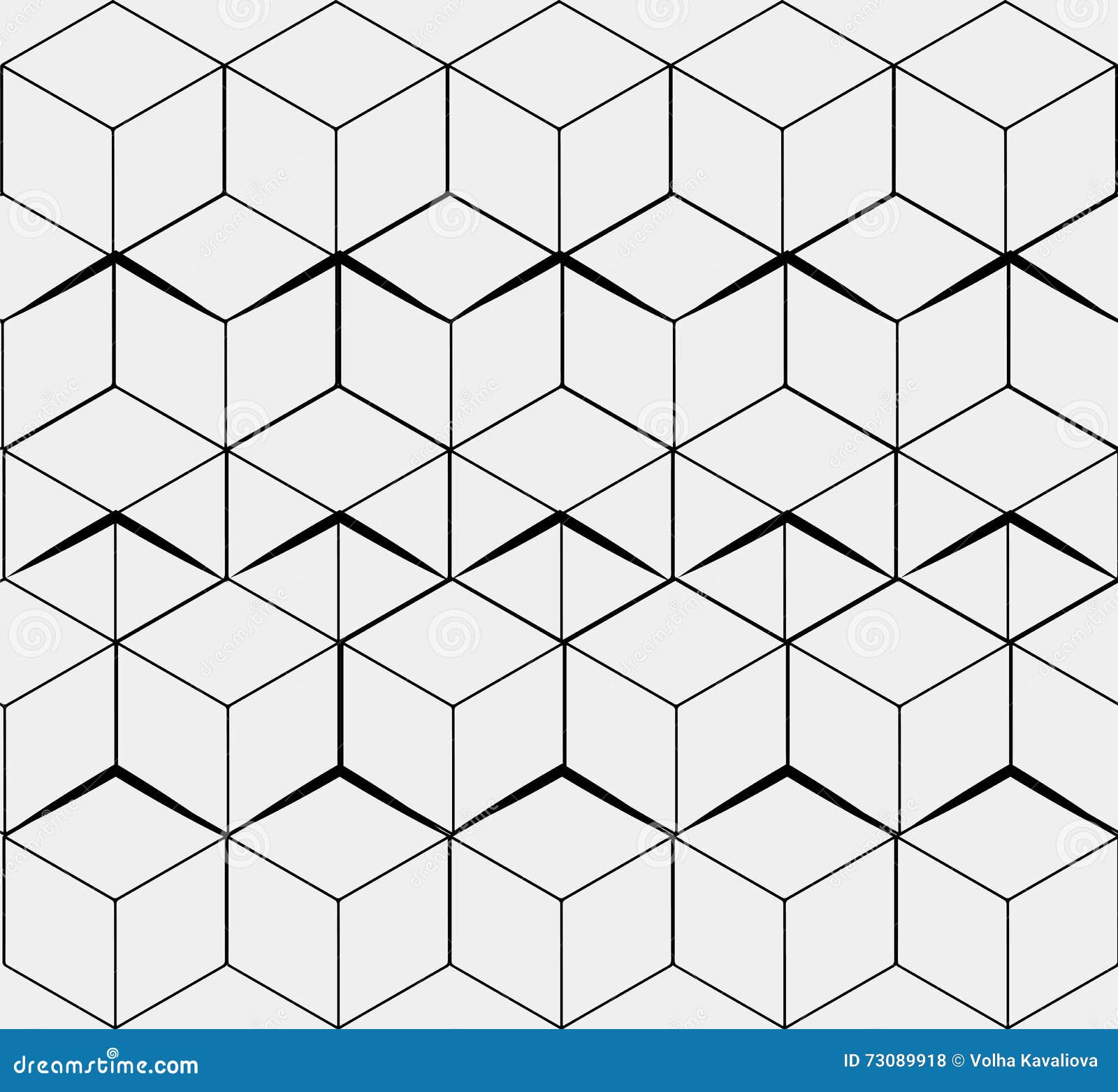 Geometric Seamless Simple Monochrome Minimalistic Pattern of Cube ...