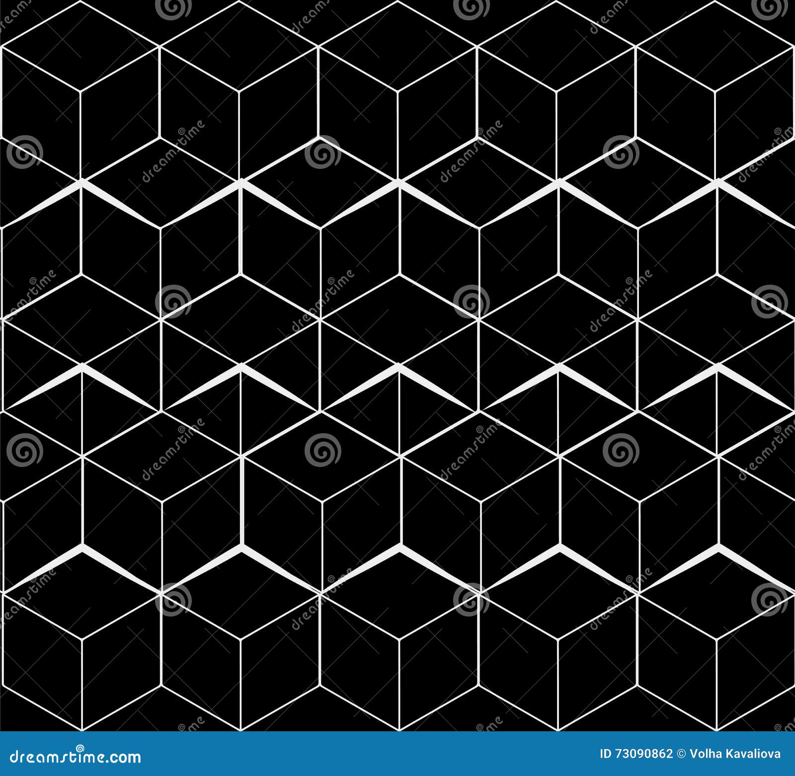 Geometric Seamless Simple Monochrome Minimalistic Pattern of Cube ...