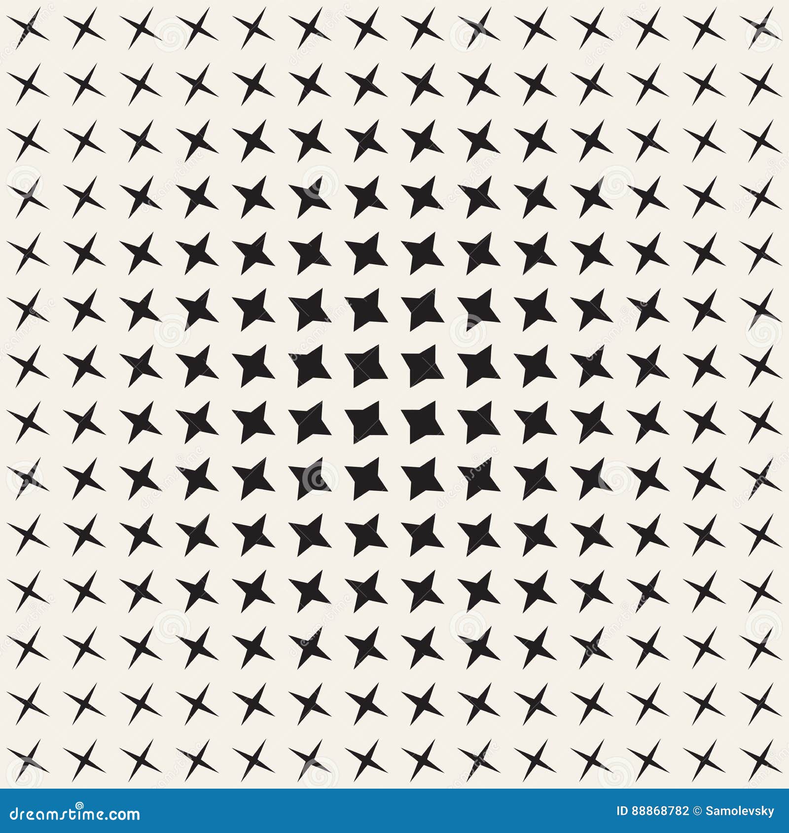 Geometric Seamless Star Shapes Pattern. Halftone Gradient Effect ...