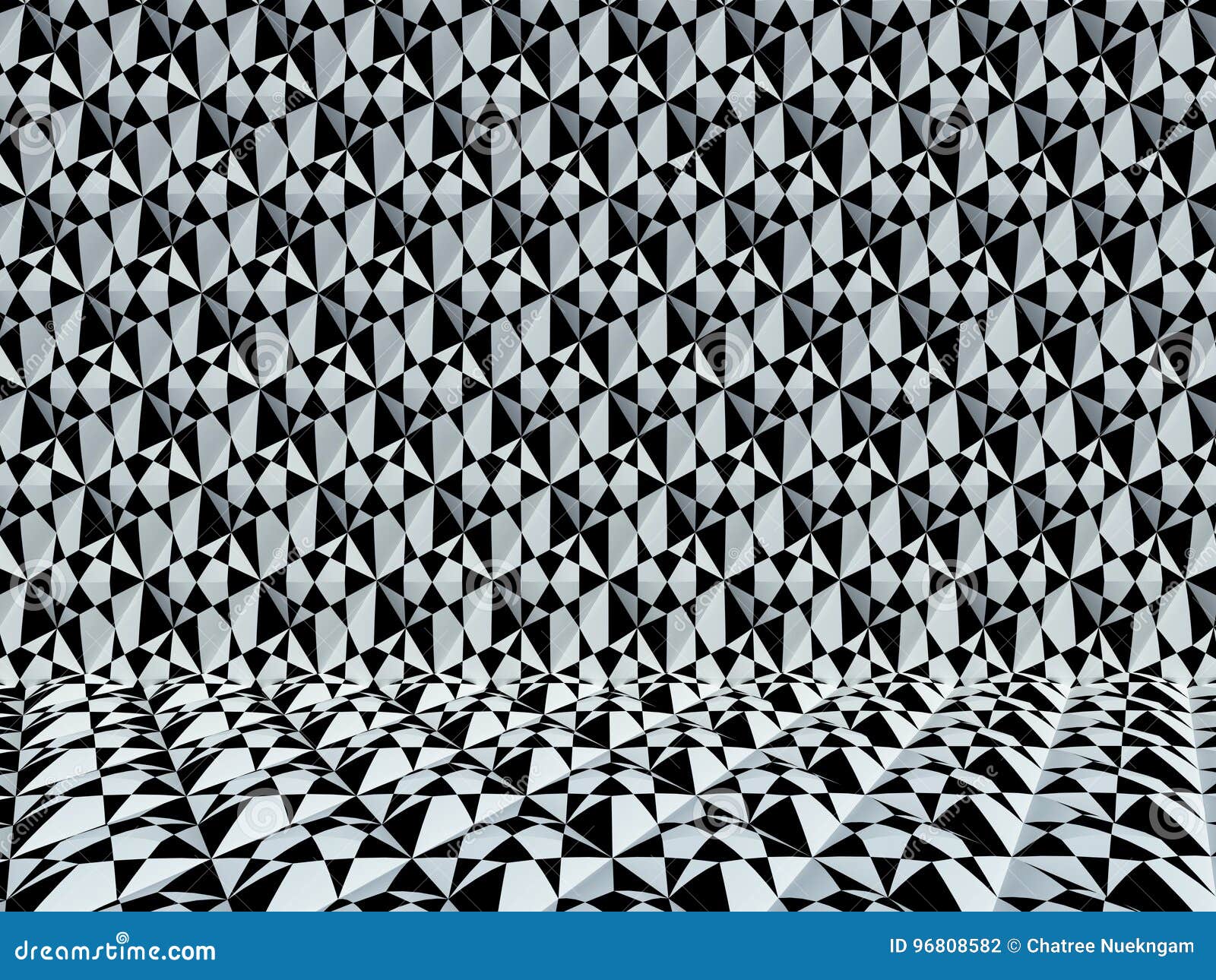Geometric Seamless on Trapezoid Pattern, 3D Render Stock Illustration ...