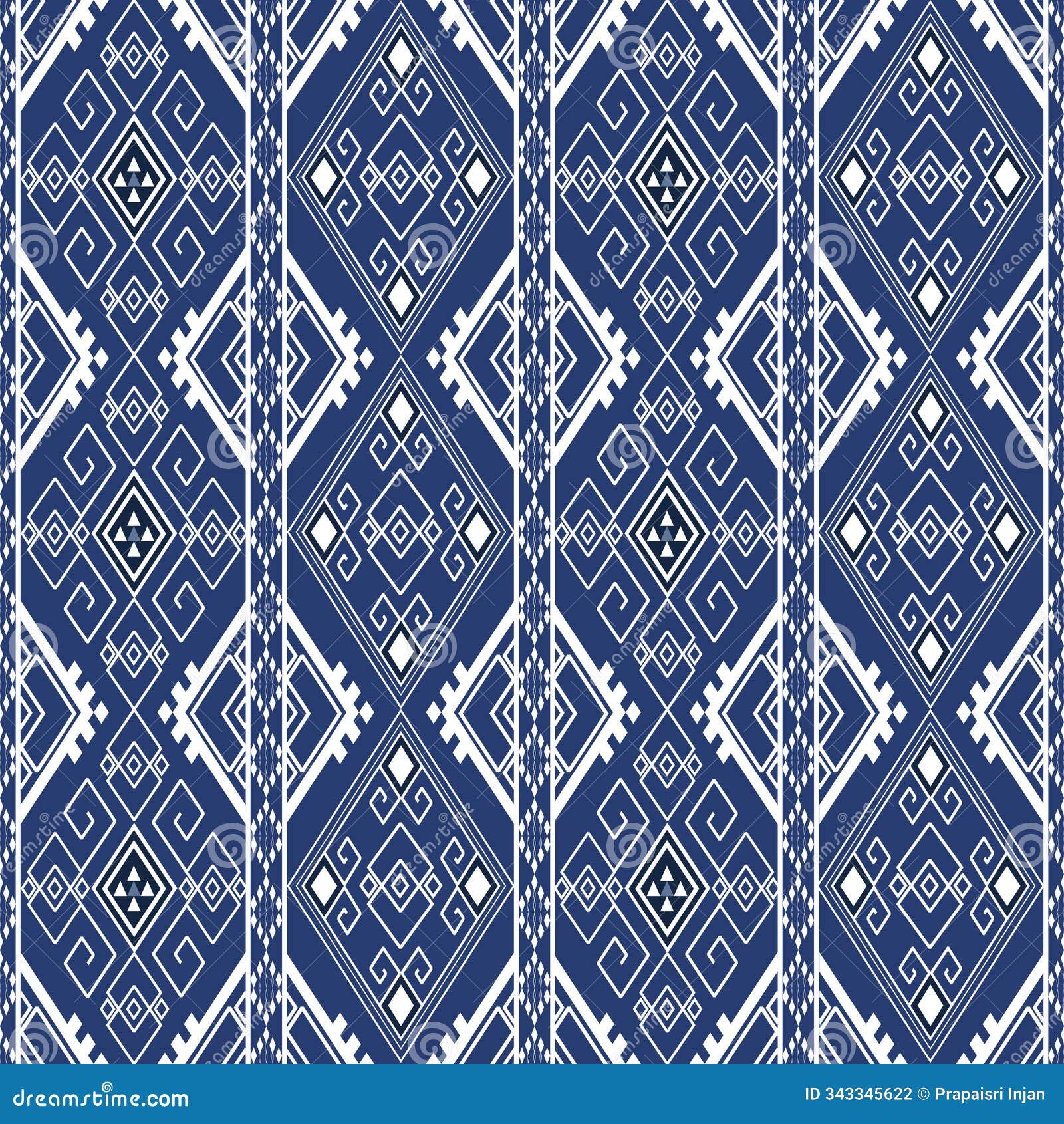 Geometric SeamlessPattern On A Dark Blue Background For Textiles, Wallpapers Vector Illustration ...