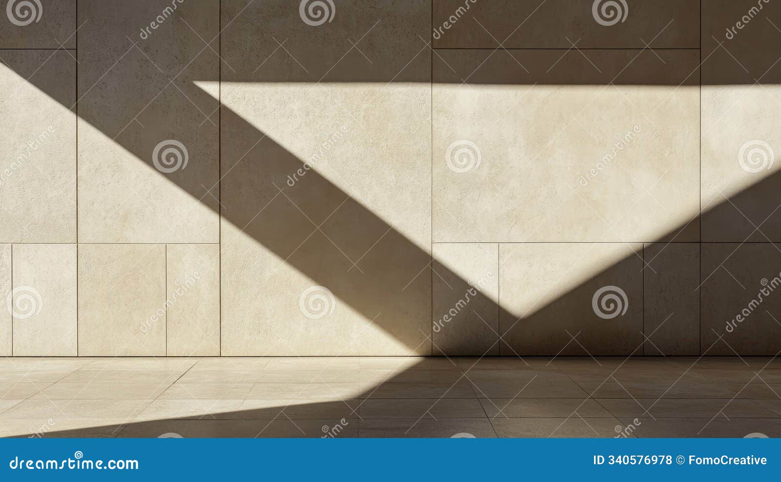 Geometric Shadows Cast on a Stone Wall and Tile Floor Stock ...