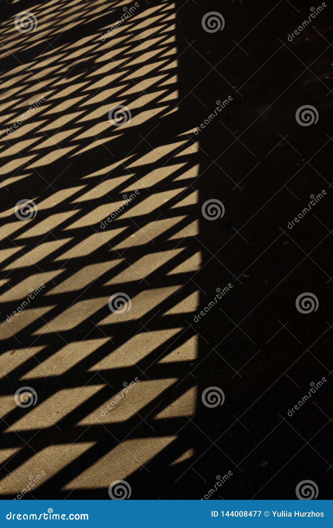 Geometric Shadows from the Grid on the Ground. View from Above Stock ...