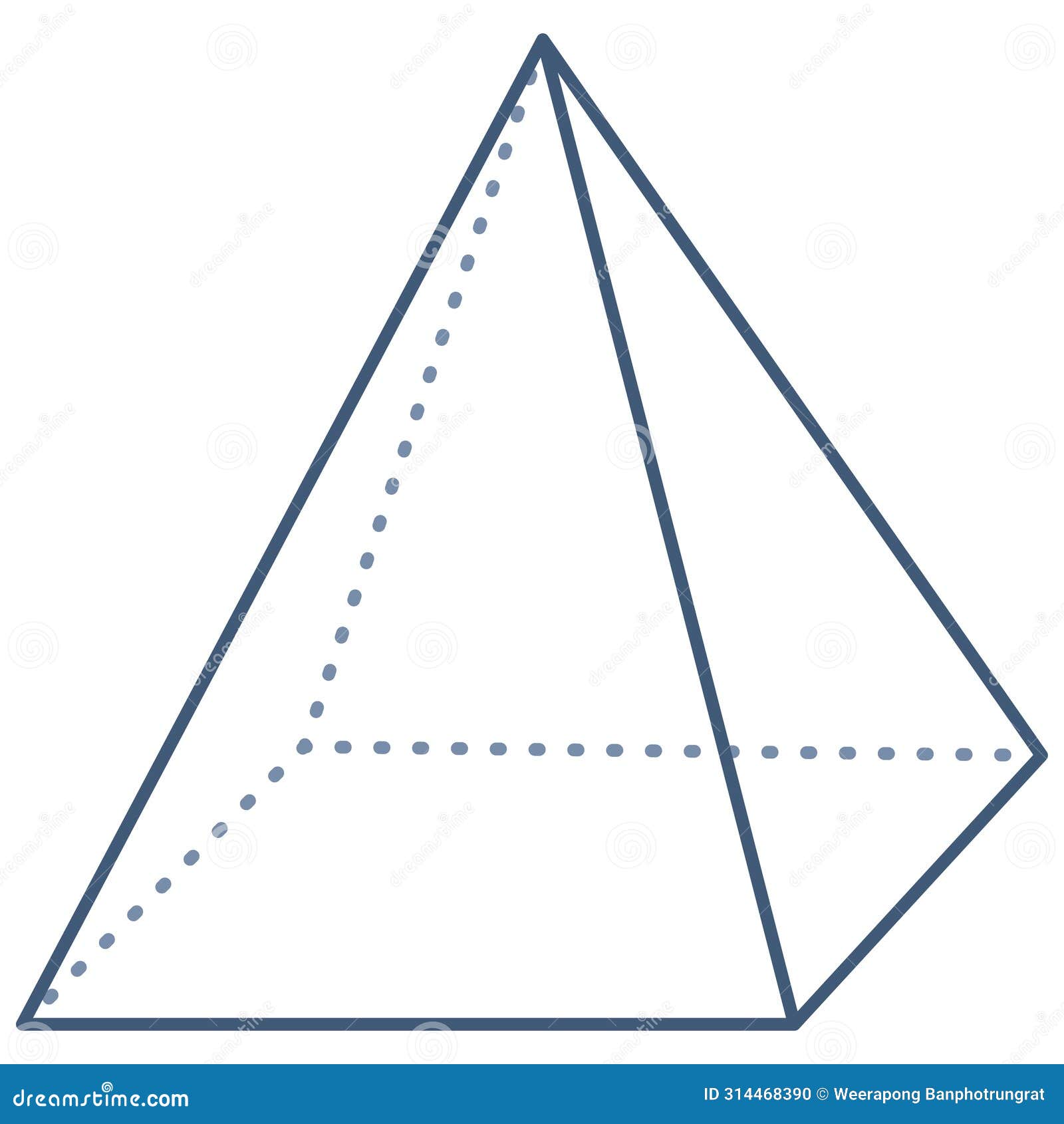 Geometric Figure of a Pyramid, Triangle in the Form of a Rhombus Stock ...