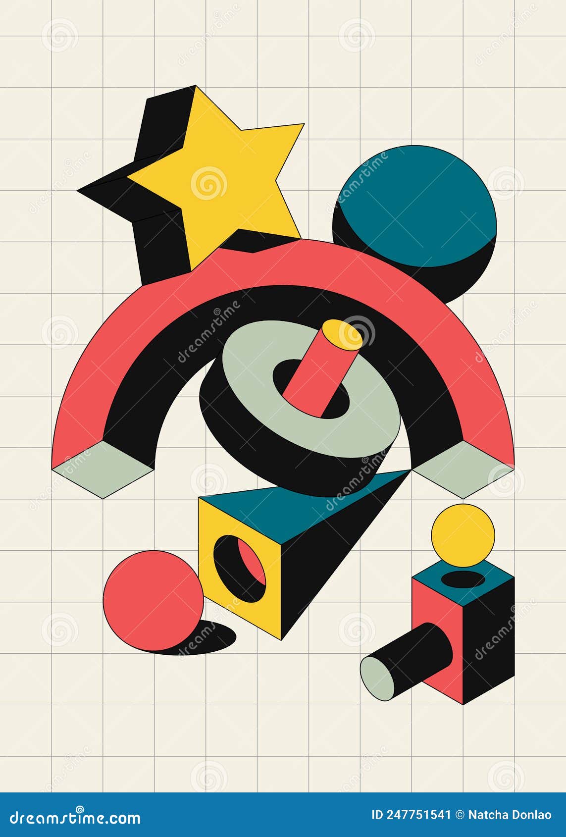 Geometric Shape Abstract Background Modern Art Style Stock Illustration ...