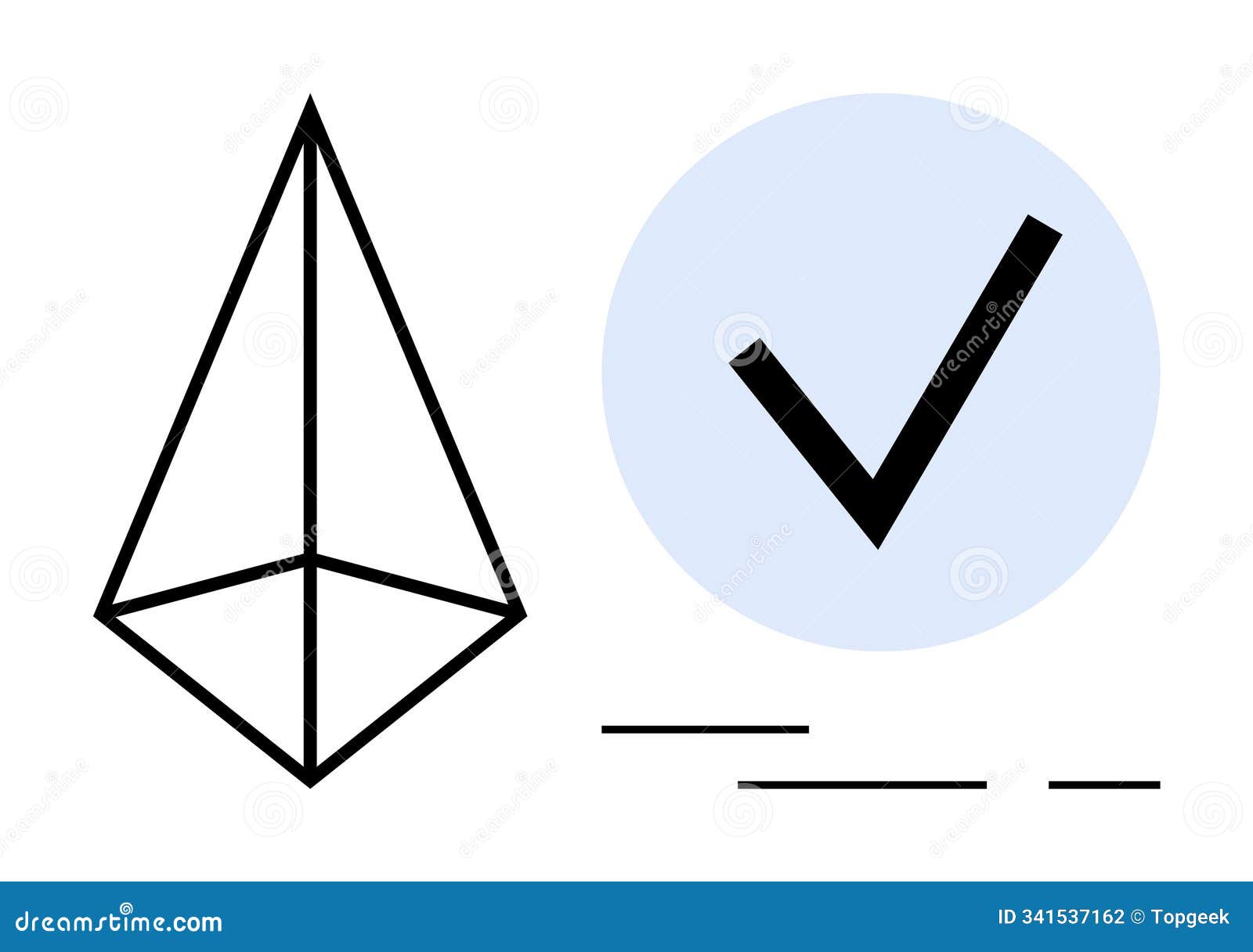 Geometric Shape and Check Mark Symbolizing Precision and Approval Stock ...
