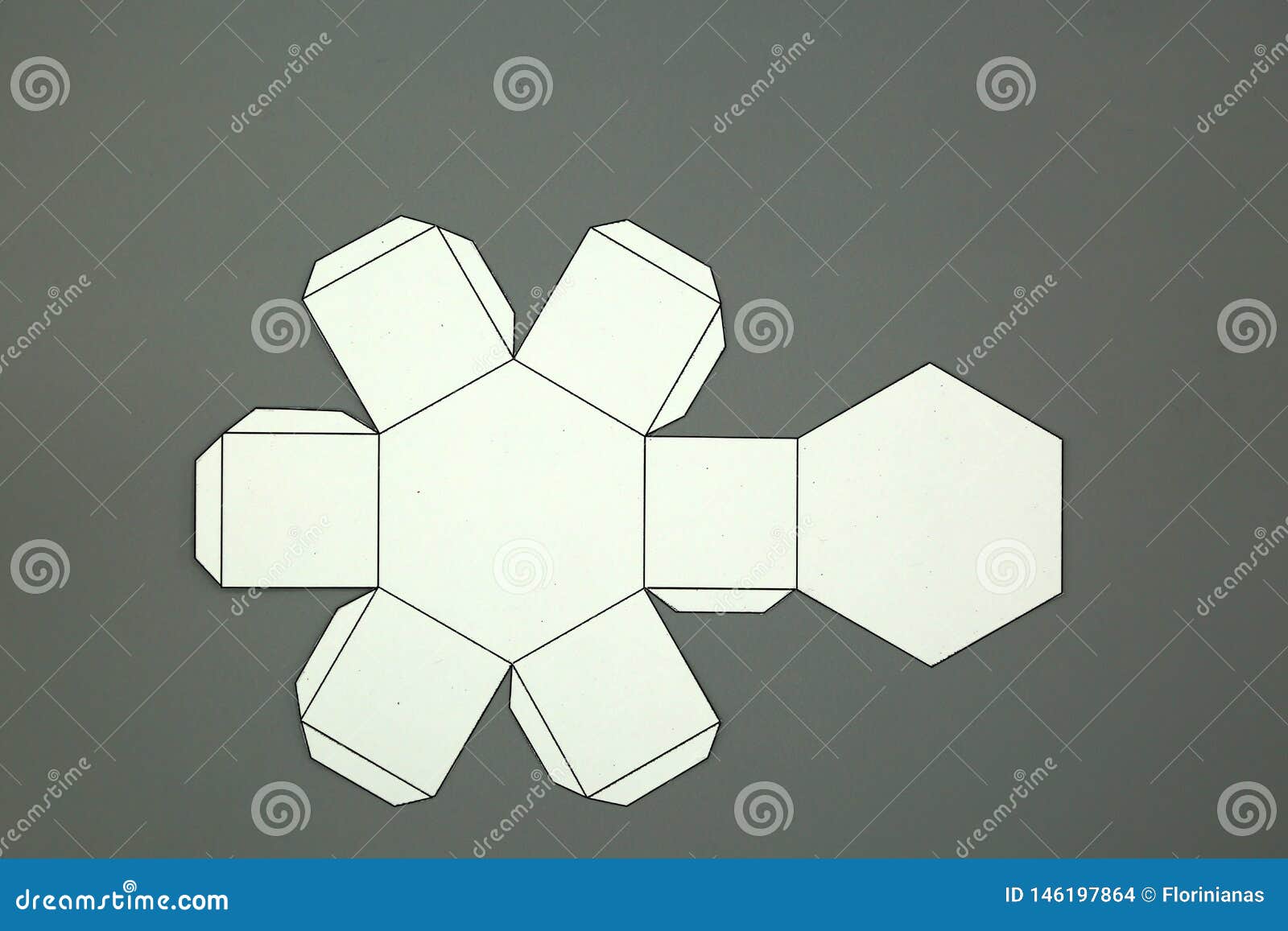 Geometric Shape Cut Out of Paper and Photographed on White Background ...