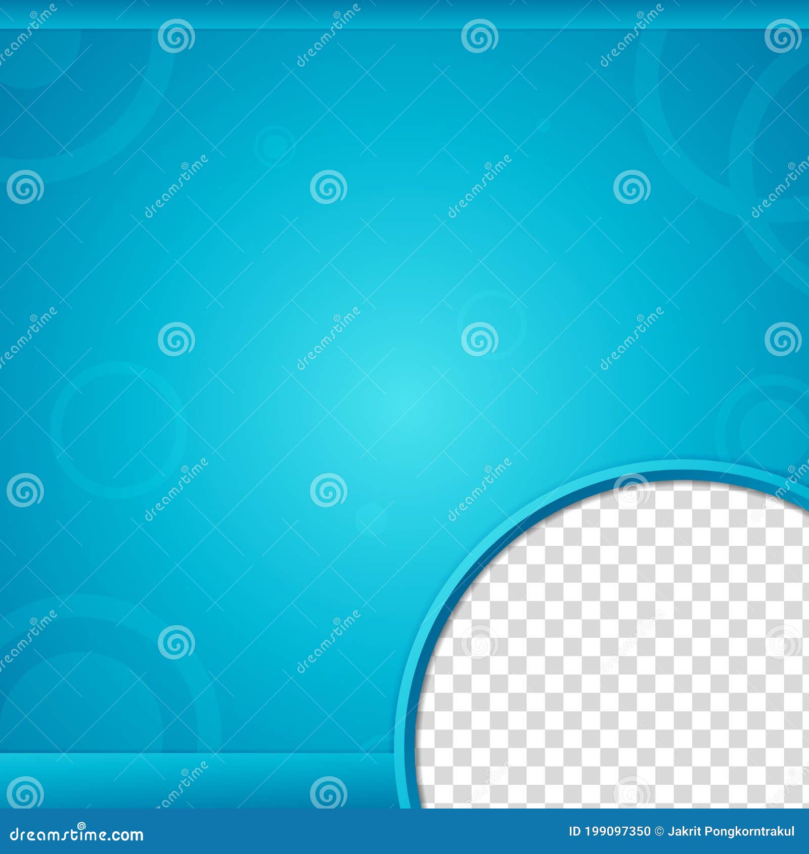 Geometric Shape Design Circle Frame Style Cyan Color with Space Stock ...