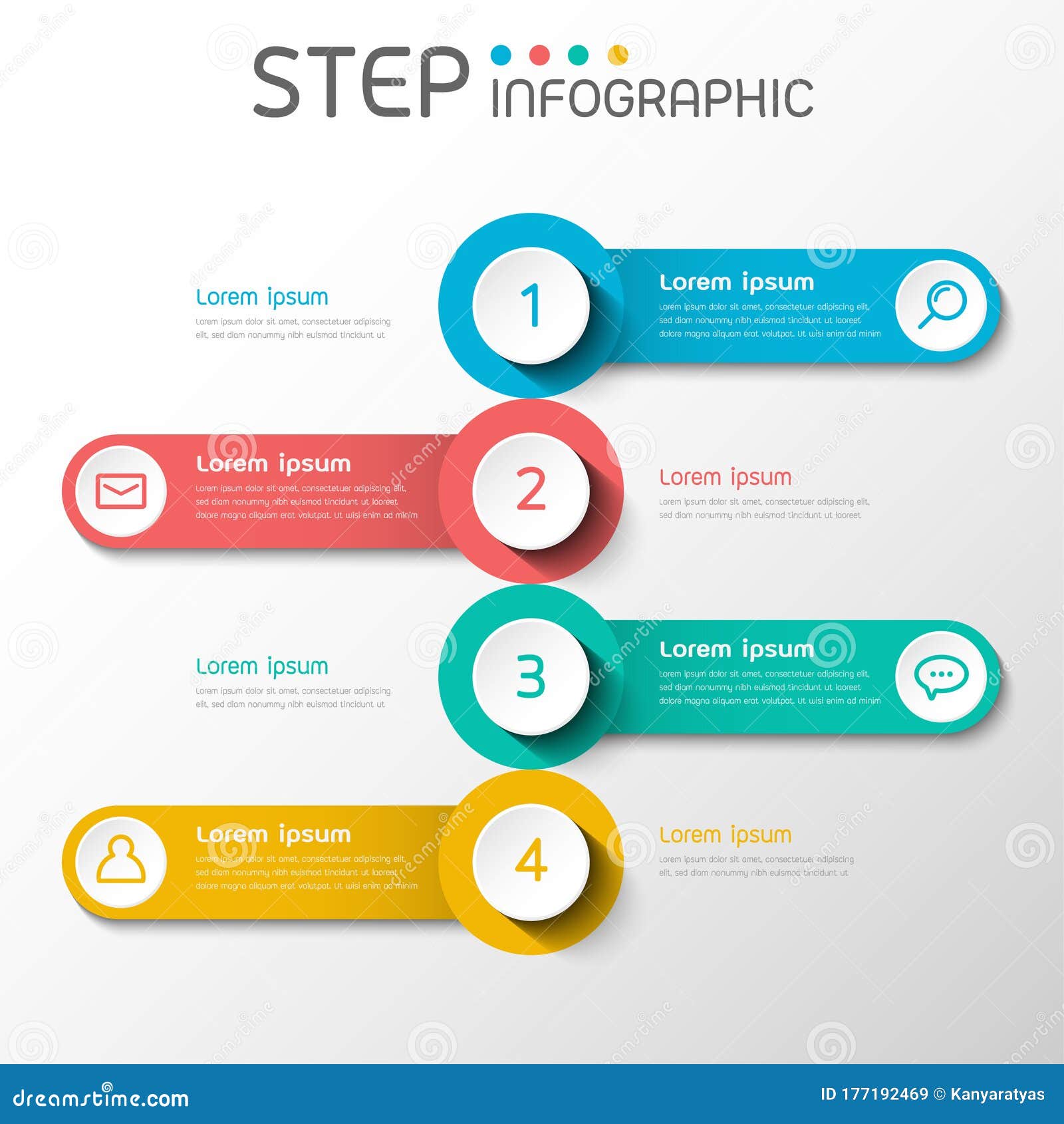 Geometric Shape Elements with Steps,options,milestone,processes or ...