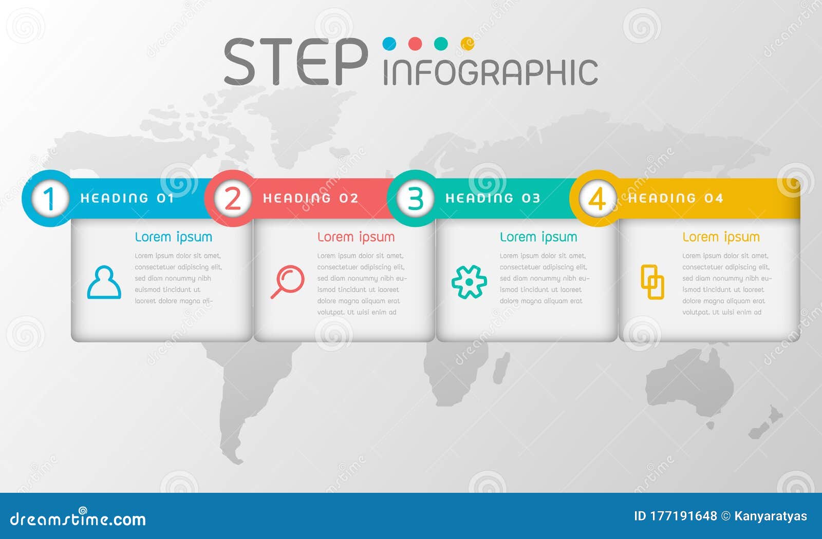Geometric Shape Elements with Steps,options,milestone,processes or ...