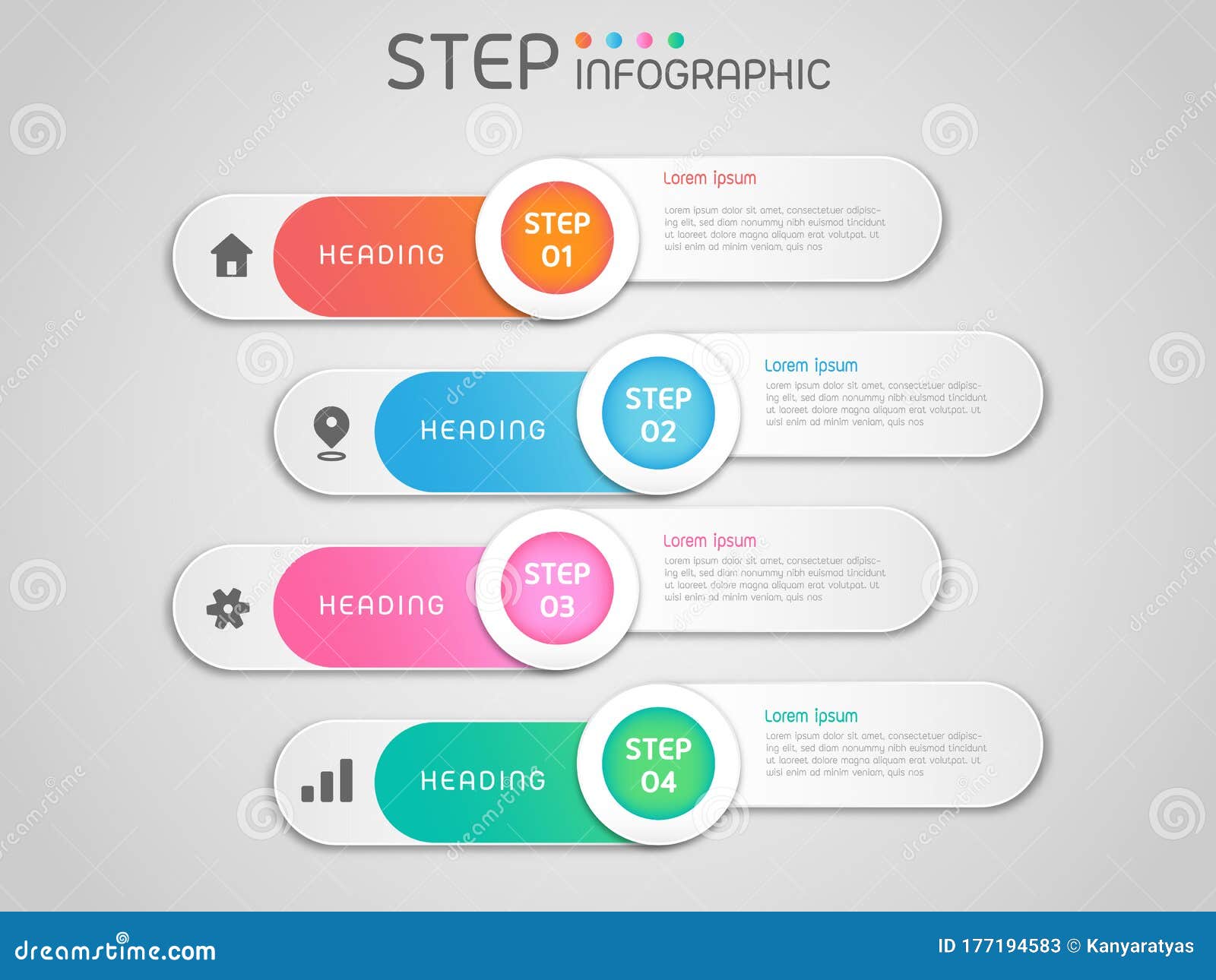 Geometric Shape Elements with Steps,road Map,options,milestone ...