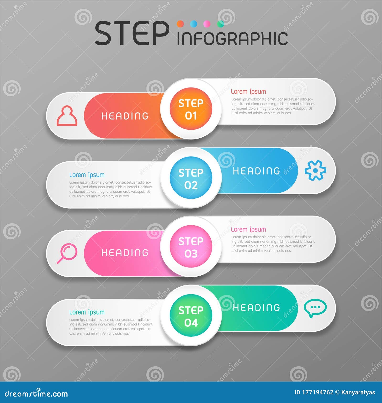 Geometric Shape Elements with Steps,road Map,options,milestone ...