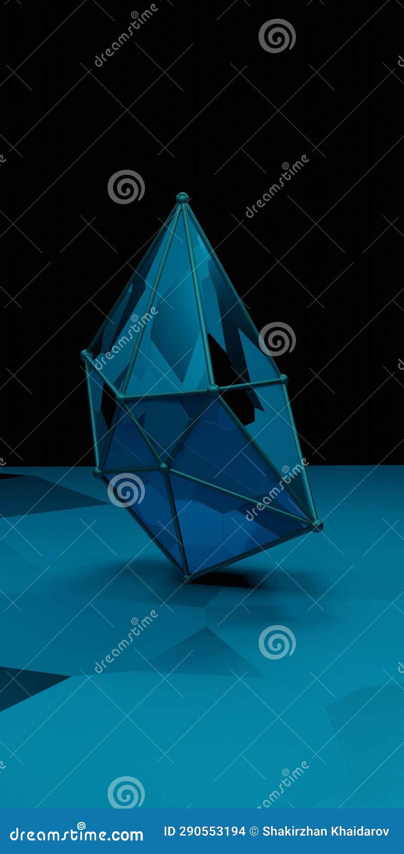 Geometric Shape in the Form of an Unidentified Object 3D Illustration ...