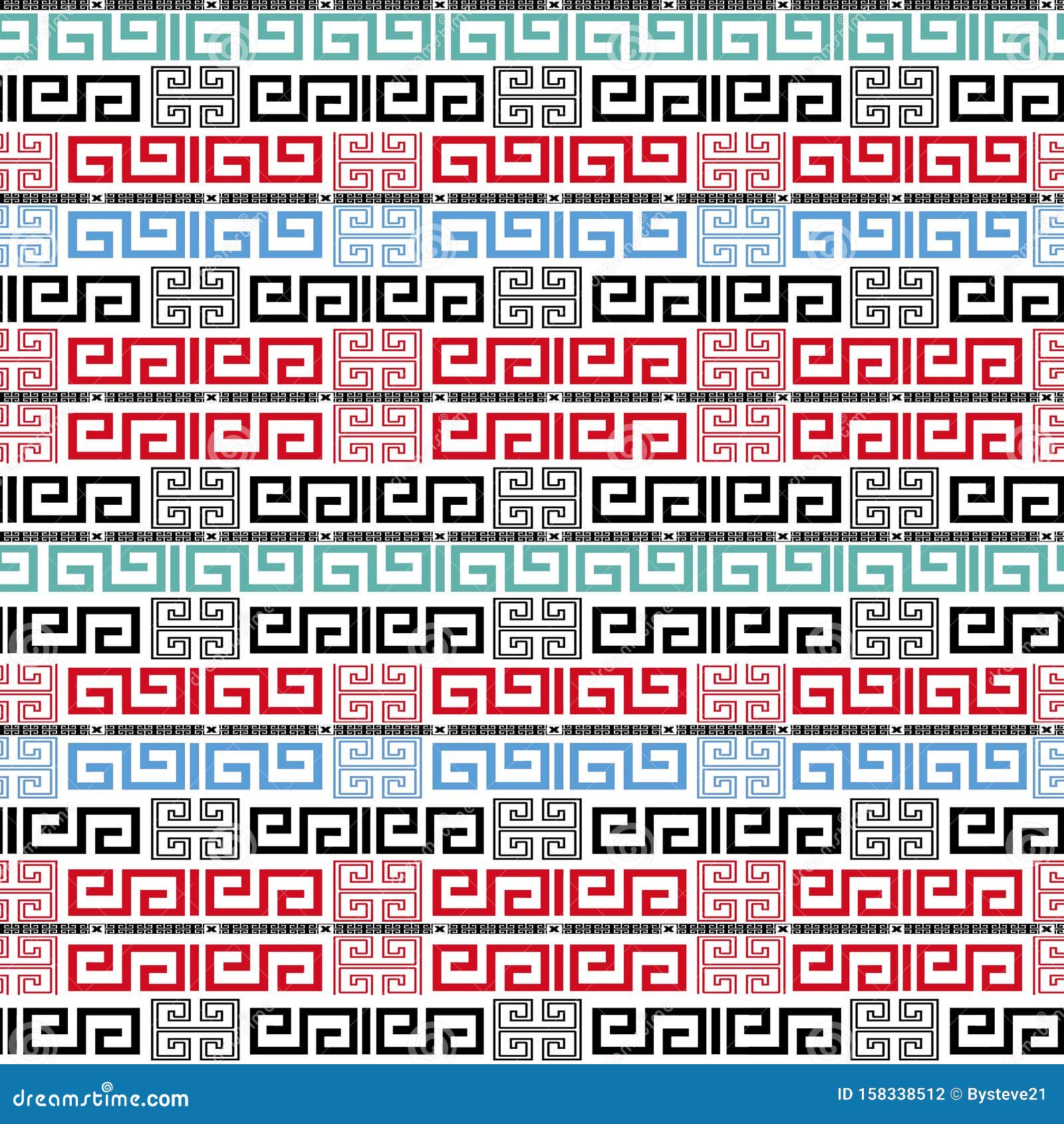 Geometric Shape with Greek Pattern Stock Illustration - Illustration of ...