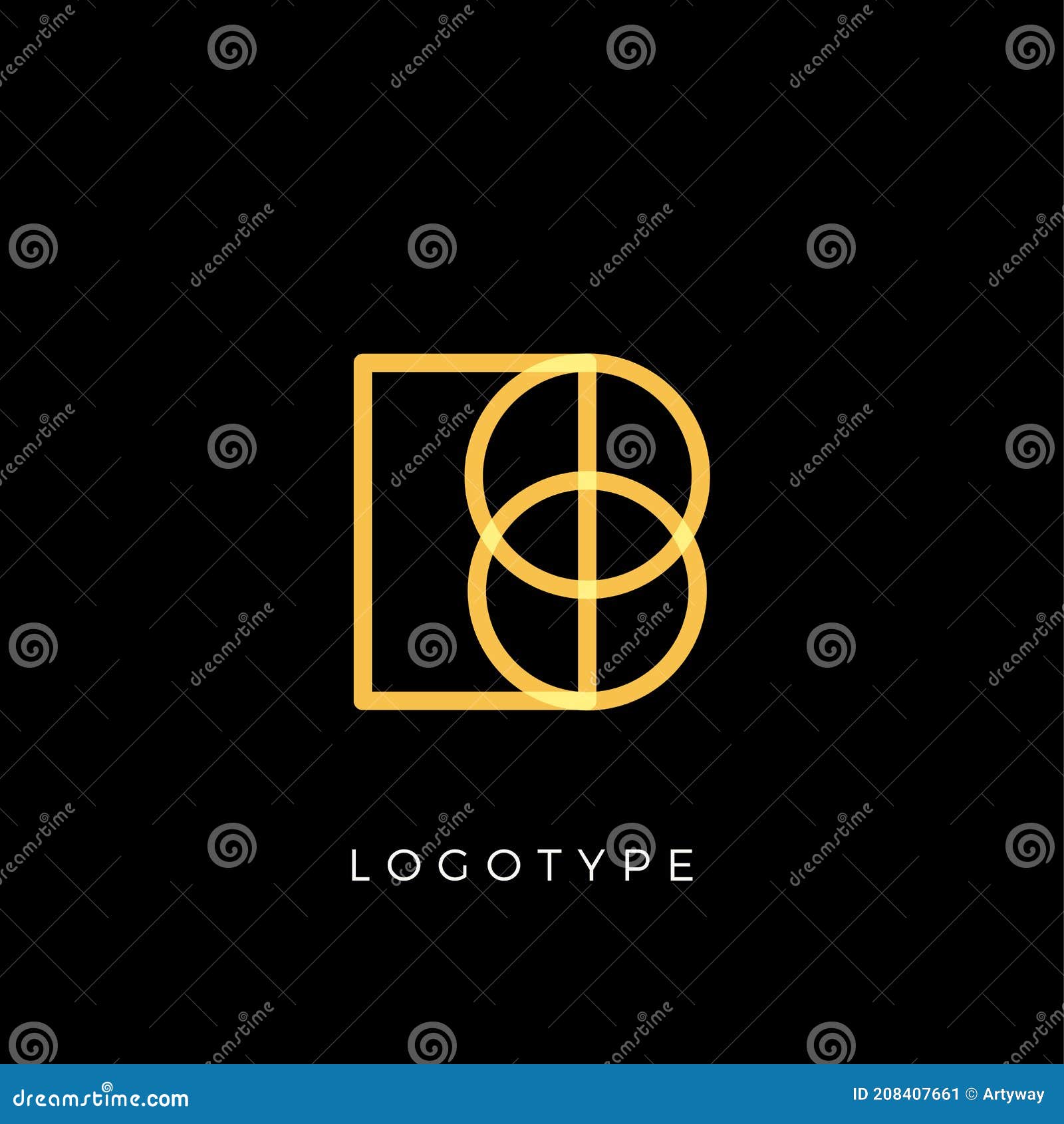 Geometric Shape Letter B, Line Monogram, Decorative Logo Concept ...