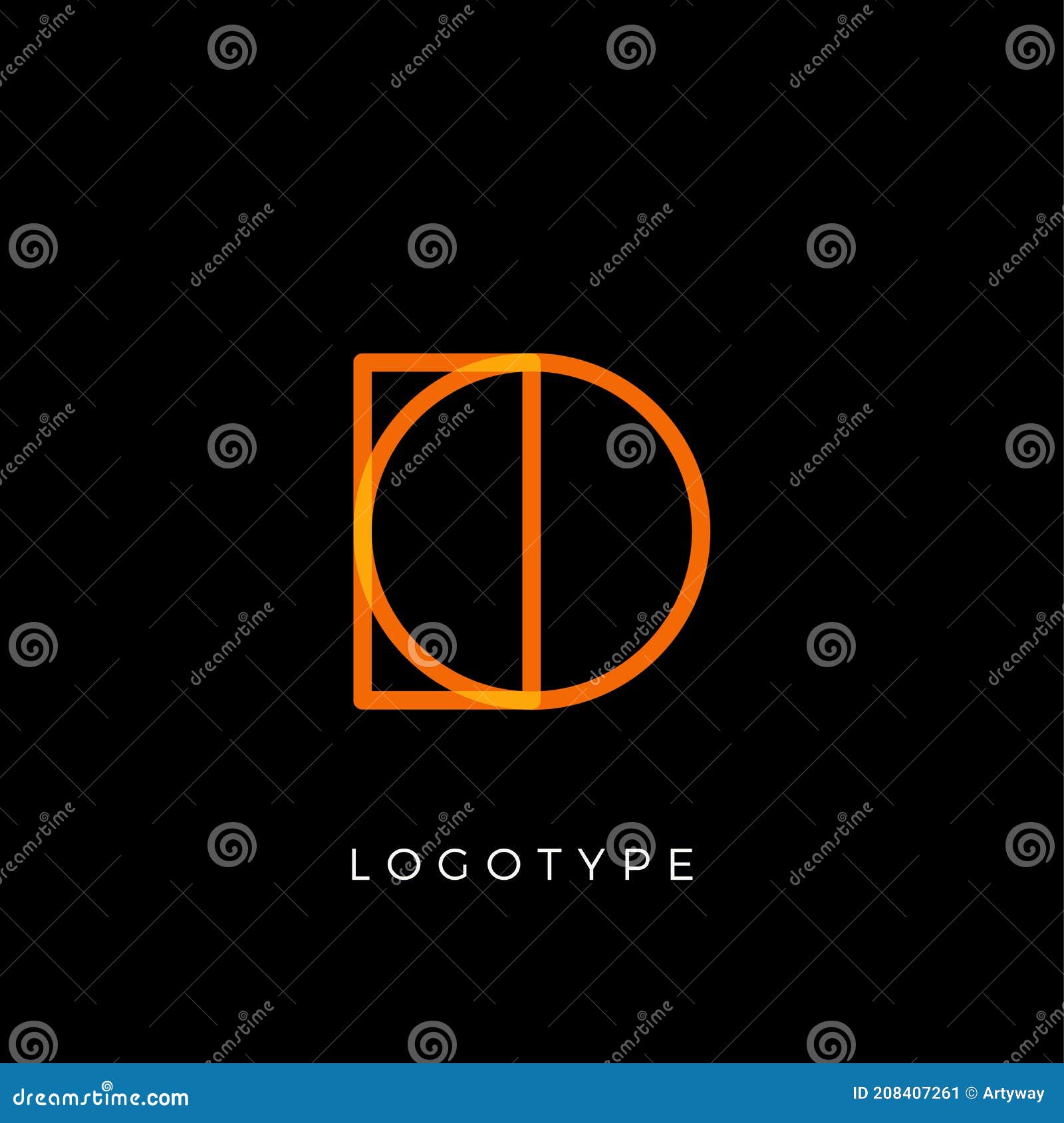 Geometric Shape Letter D, Line Monogram, Decorative Logo Concept ...