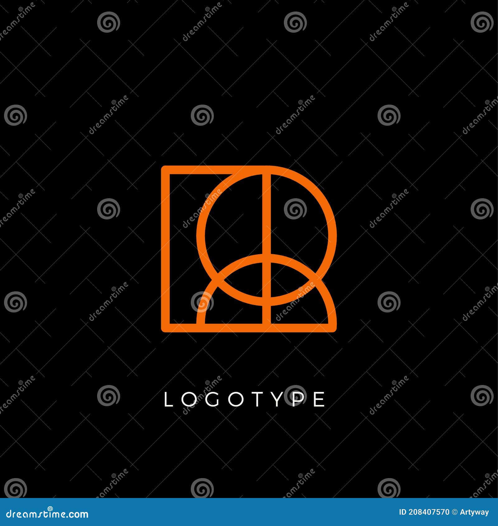Geometric Shape Letter R, Line Monogram, Decorative Logo Concept ...