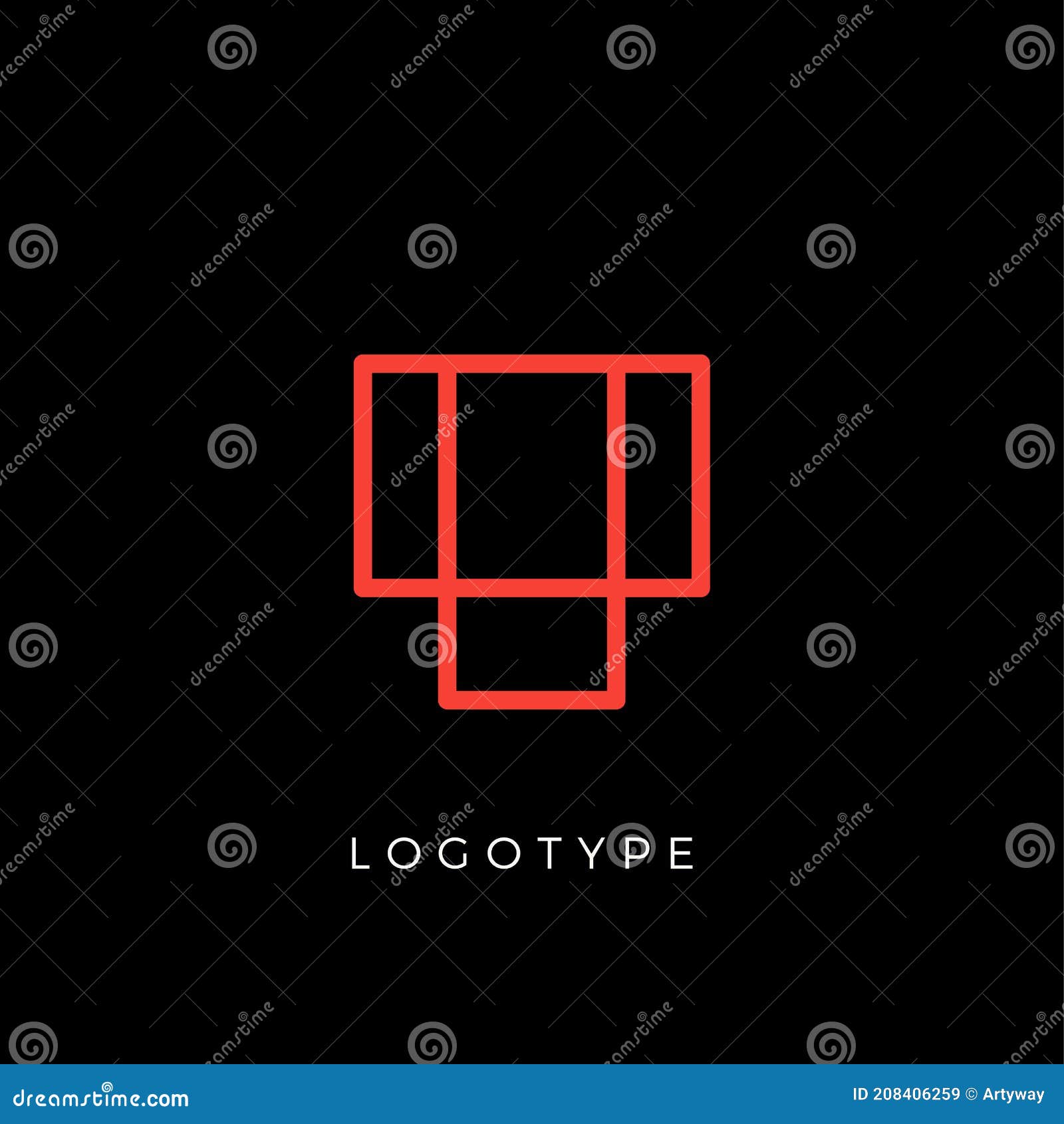Geometric Shape Letter T, Line Monogram, Decorative Logo Concept ...