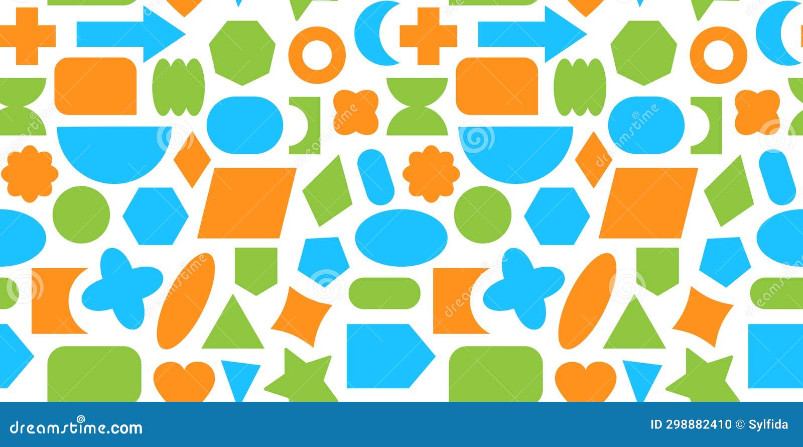 Geometric Shape Seamless Pattern, Retro Figure Background, Graphic ...