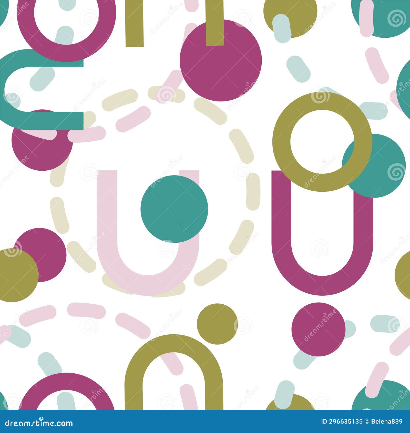 Geometric Shape Seamless Pattern in Trendy Risograph Print Style ...