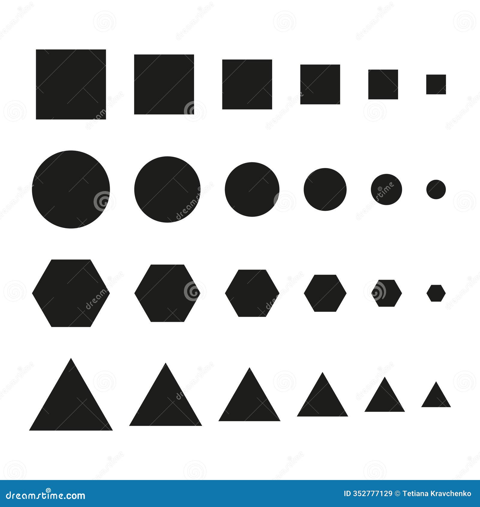 Geometric Shape Set. Simple Black Shapes. Abstract Vector Symbols ...