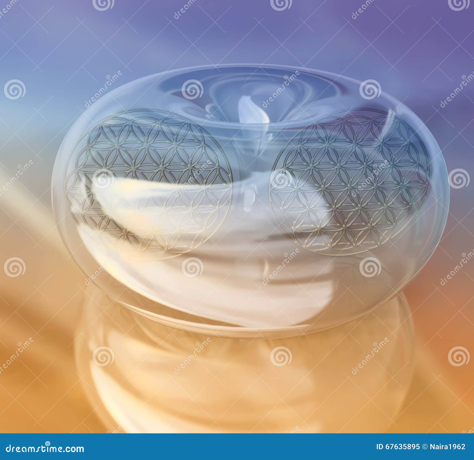 Geometric Shape Torus with Symbols of Flower of Life Inside Stock ...