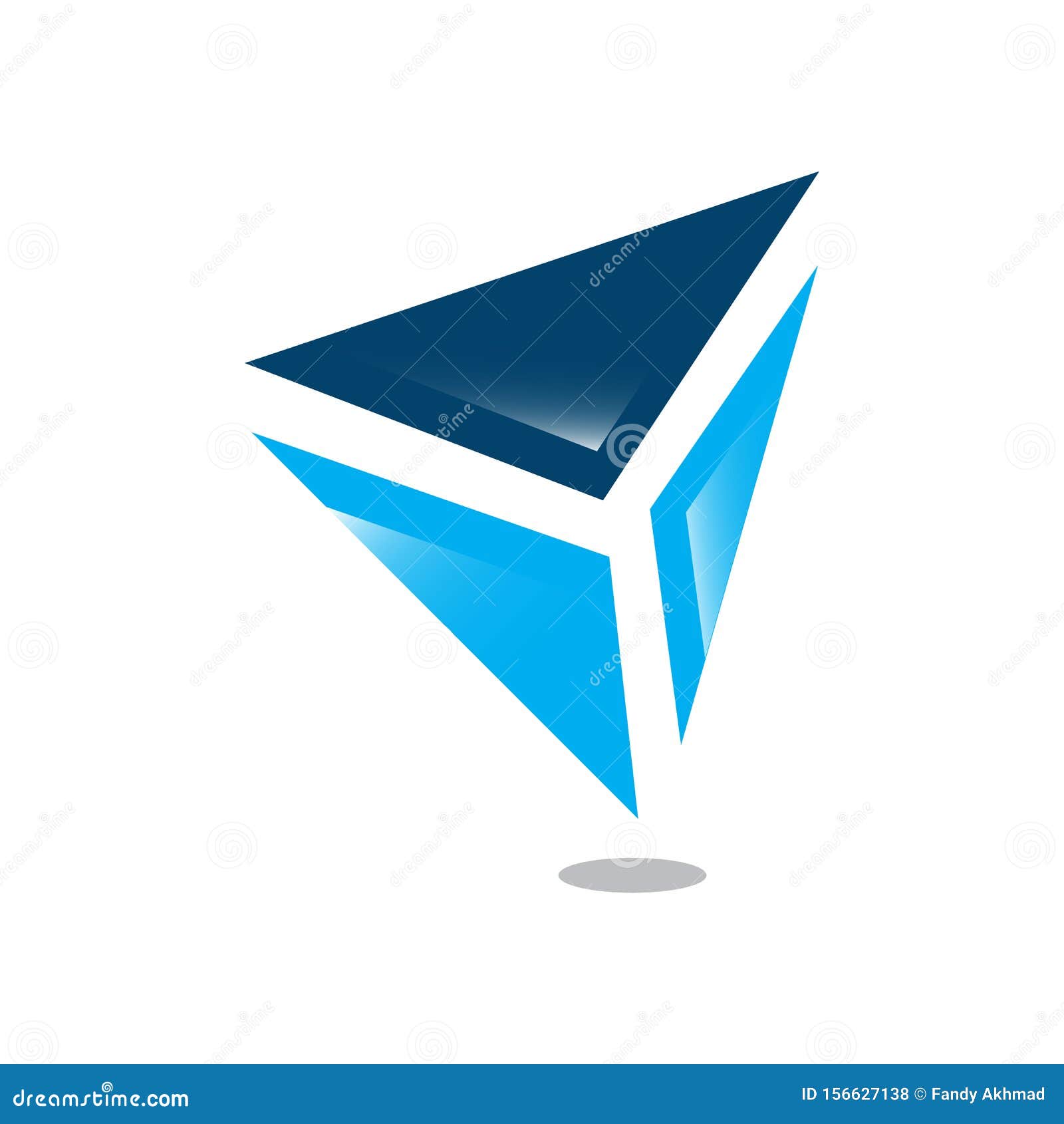 Geometric Shape Triangle Prism Logo Design Vector Illustration Stock ...