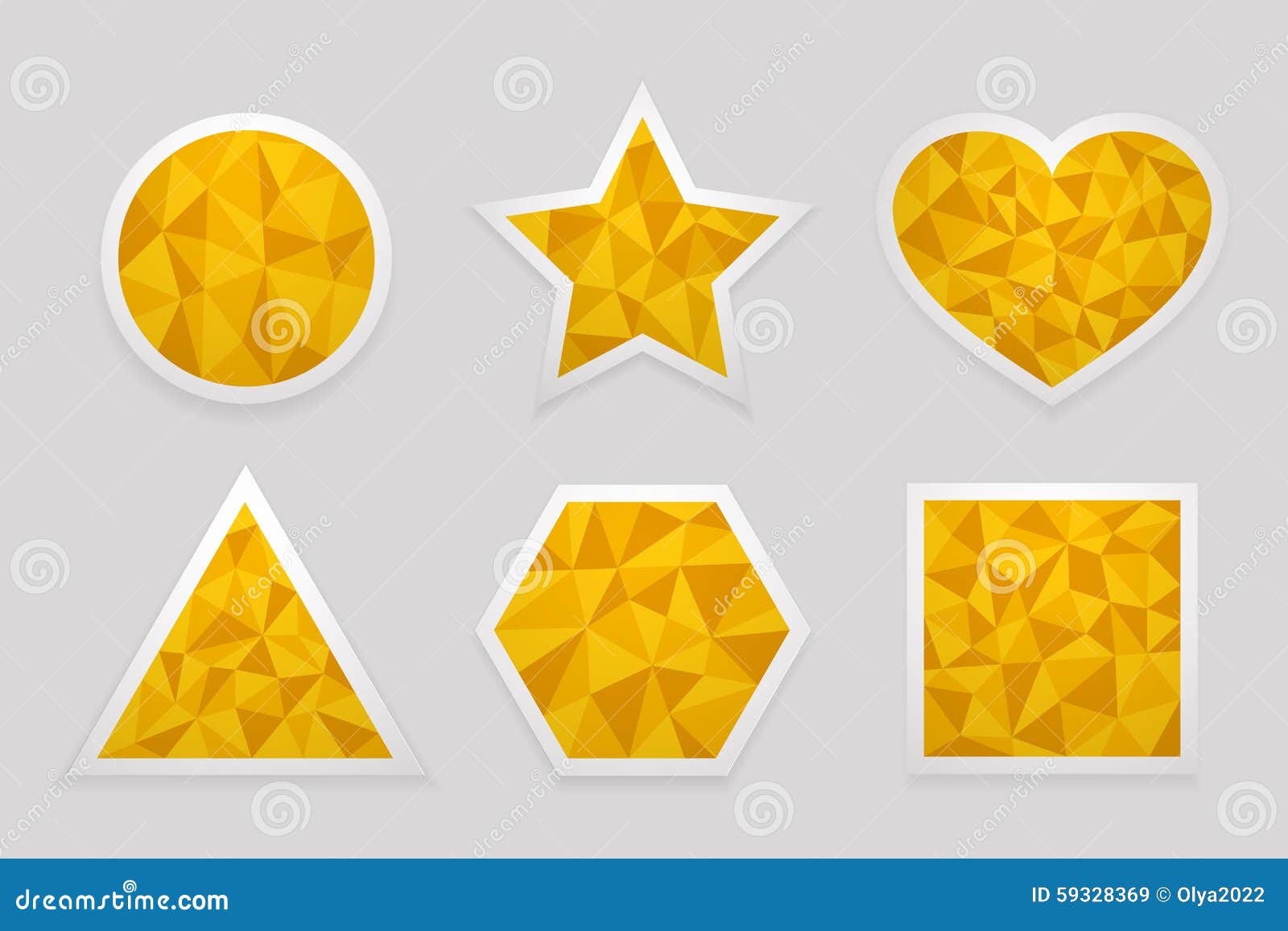 Geometric Shape from Triangles. Set of Yellow Labels Stock Vector ...