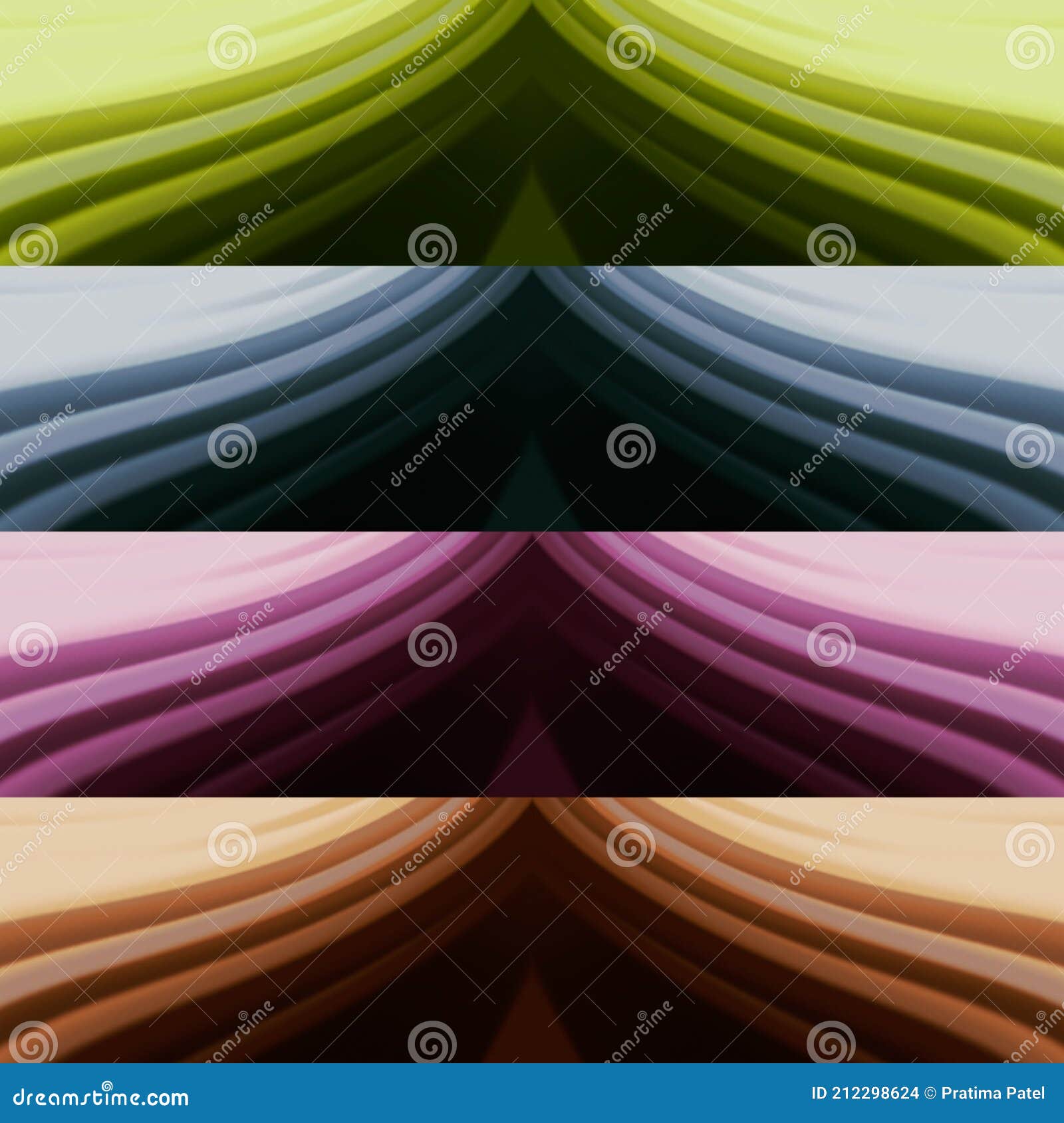 Waves Shaped Decorative Polygon, Abstract Pattern Background, Digital ...