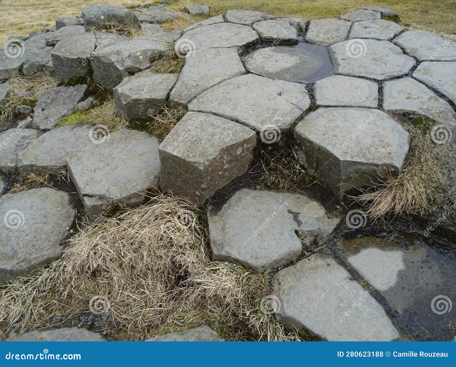 Geometric Shaped Stones in Iceland, Kirkjugólf Stock Photo - Image of ...