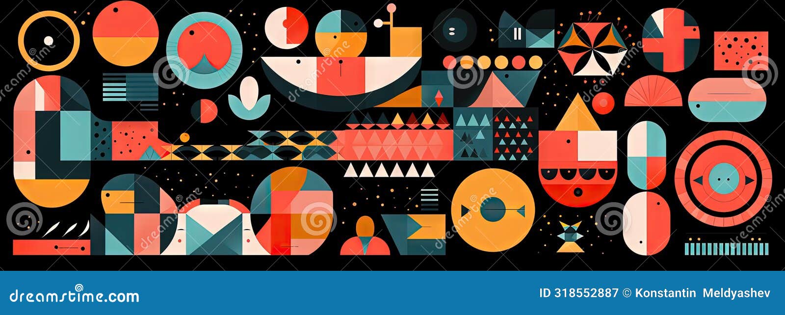 Geometric Shapes in an Assortment of Colors in the Style Stock ...