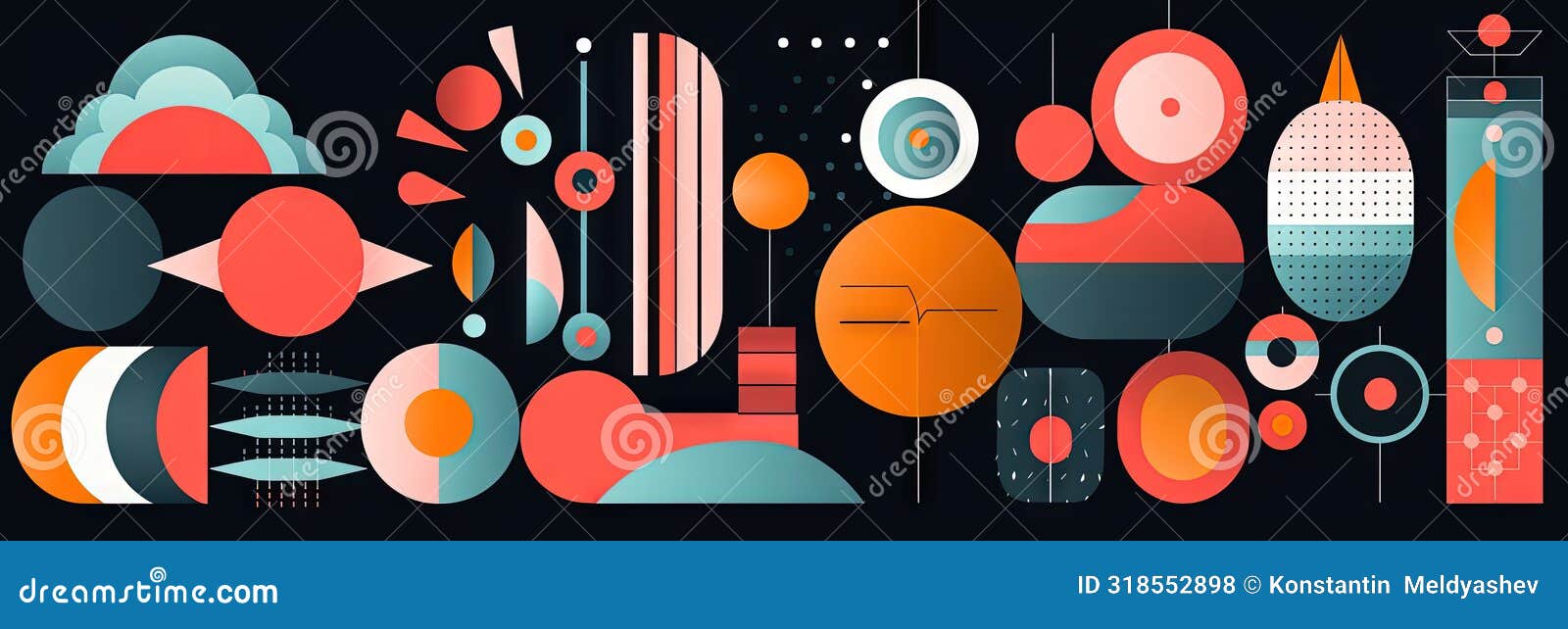 Geometric Shapes in an Assortment of Colors in the Style Stock ...