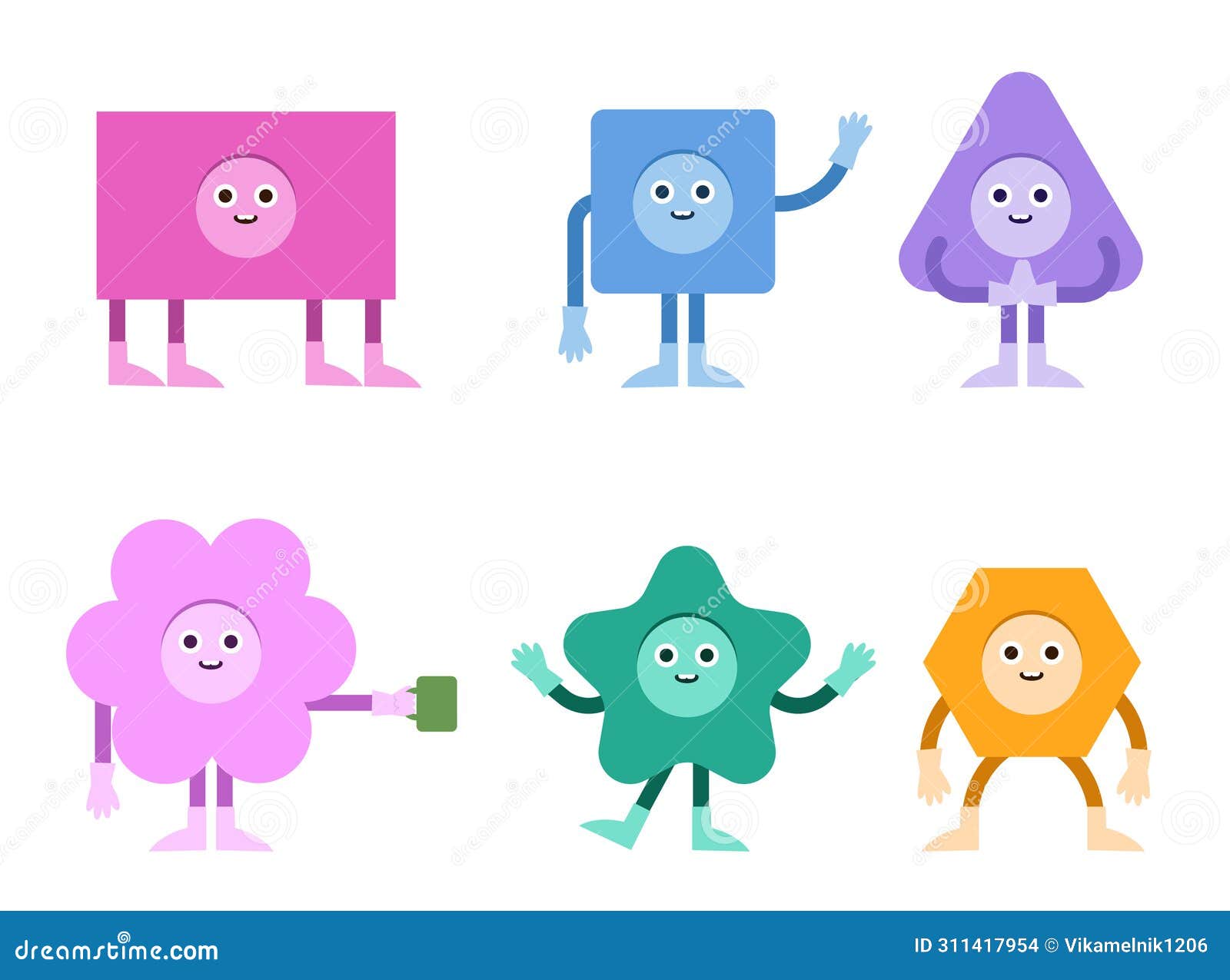 Geometric Shapes Characters. Stock Vector - Illustration of abstract ...