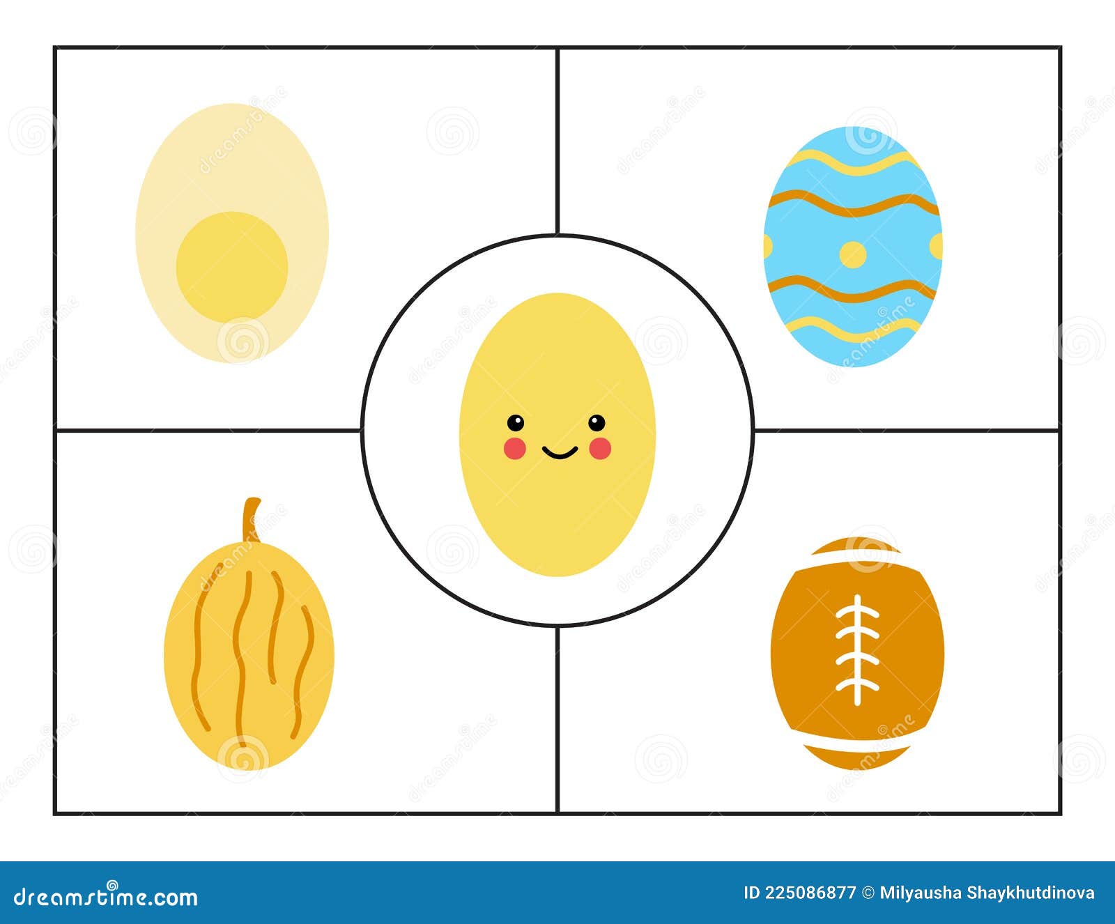 Learning Basic Geometric Forms for Children. Cute Oval. Stock Vector ...