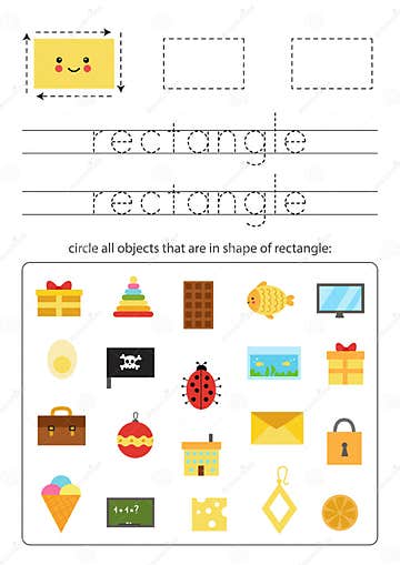 Learning Basic Geometric Form for Children. Find Rectangular Objects ...