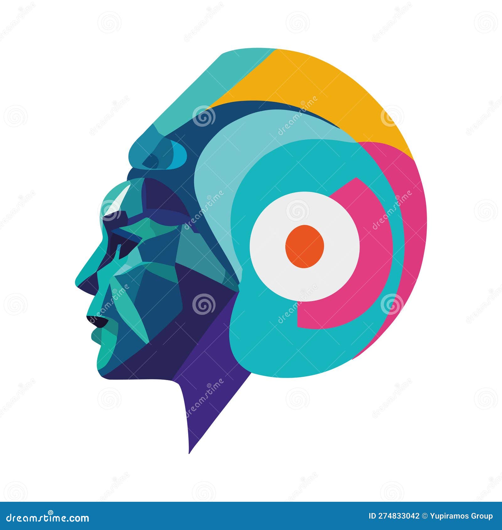 Geometric Shapes Create Futuristic Profile Design Stock Vector ...