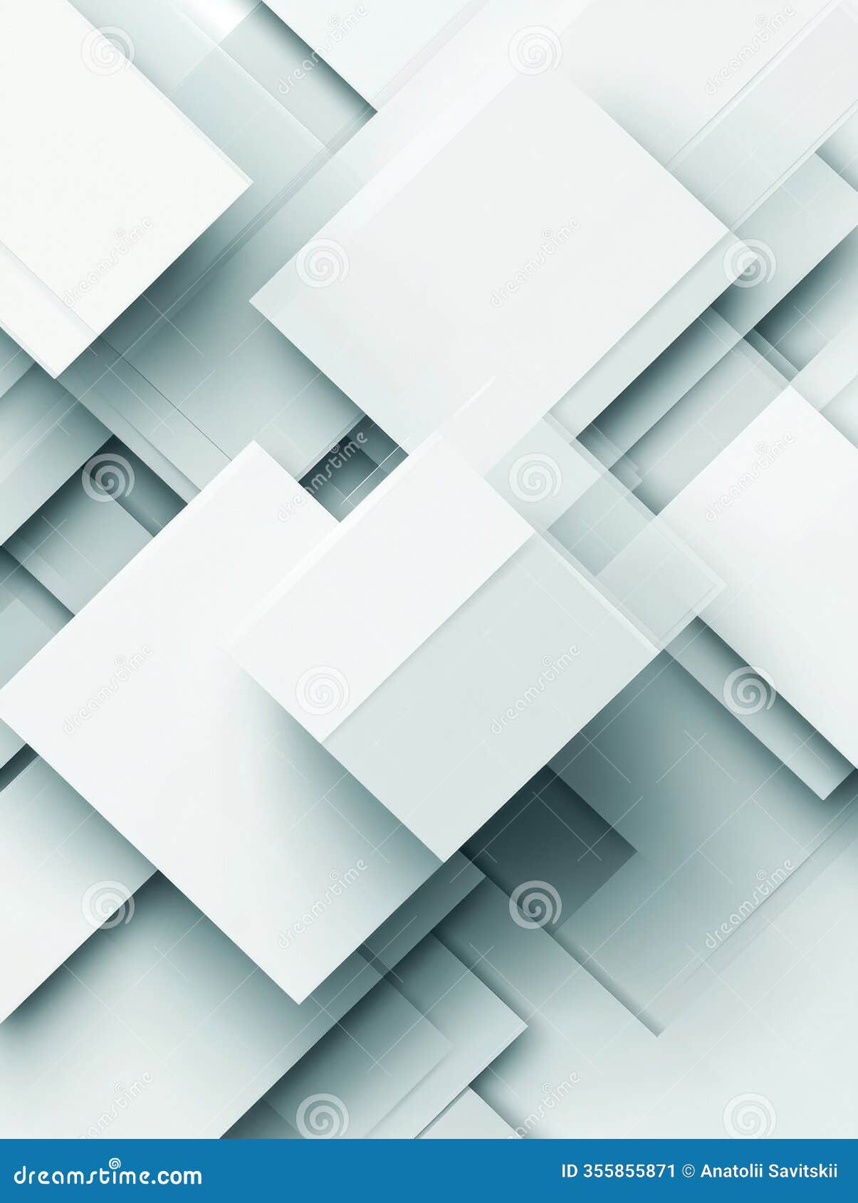 Abstract Layered Design with Overlapping White Squares in a Modern ...