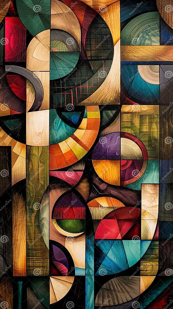 Geometric Shapes Creating Visual Backdrop Stock Illustration ...