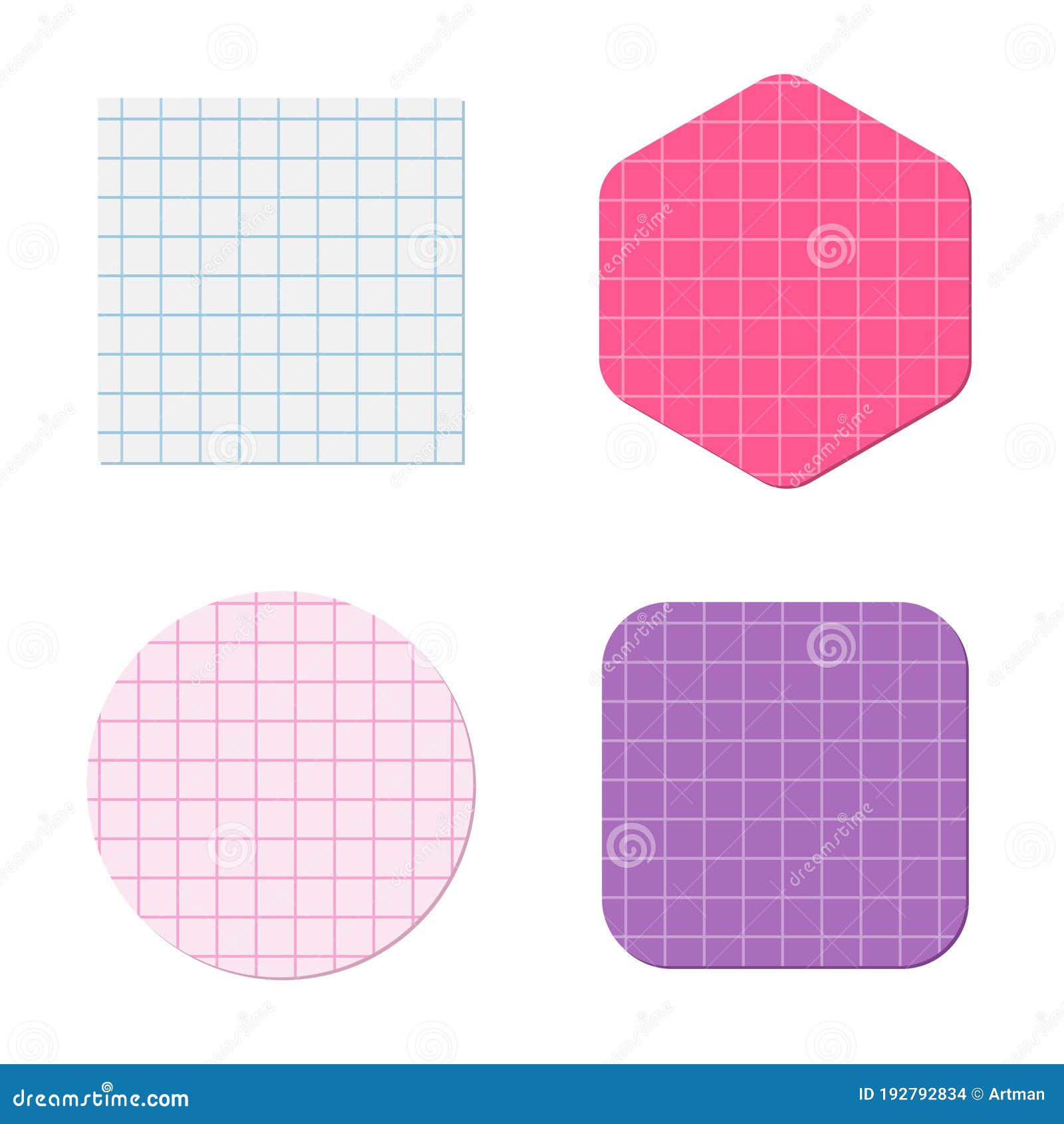 Geometric Shapes Cut Out of Squared Graph Paper Stock Vector ...