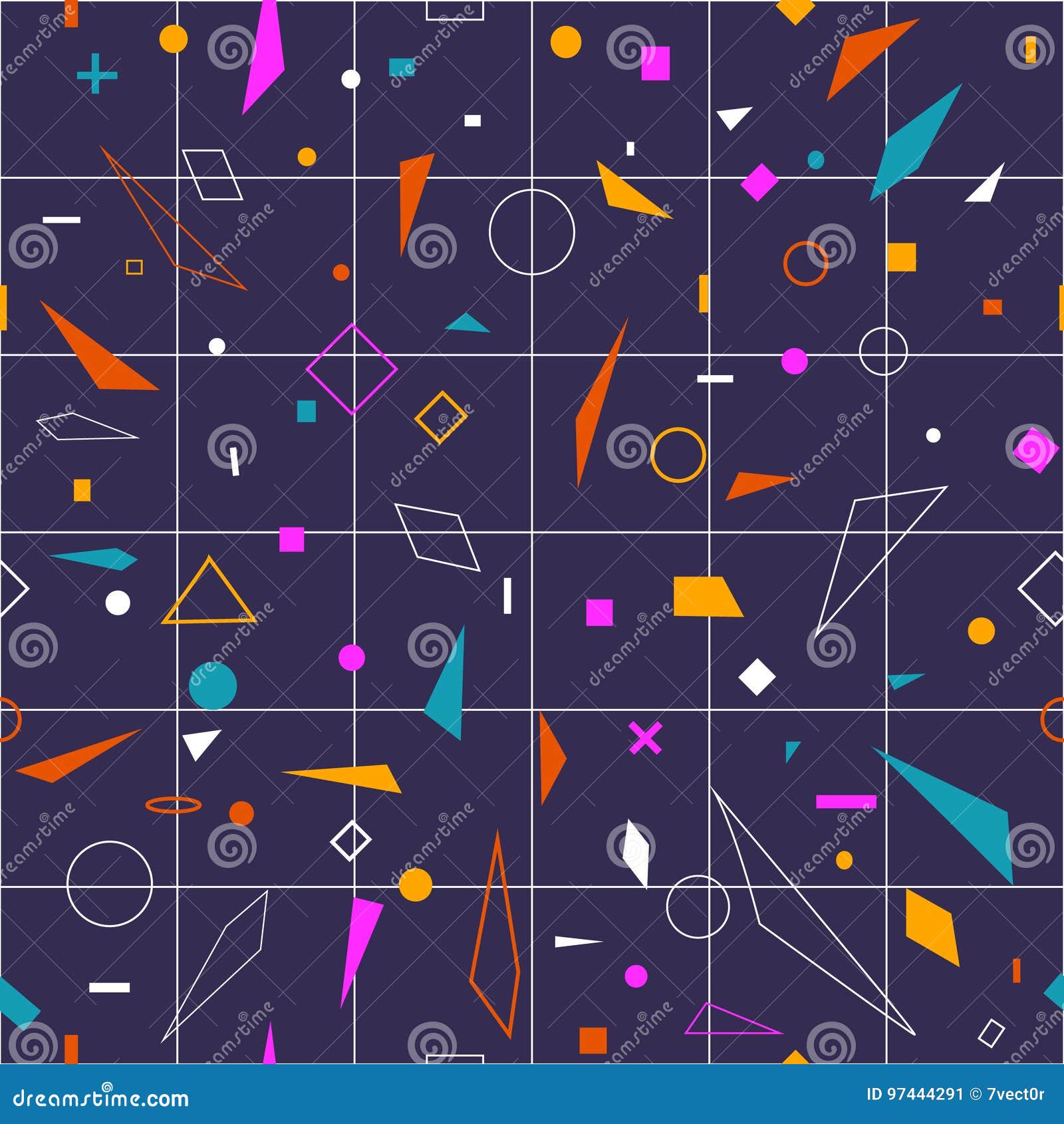 Geometric Shapes Cute Seamless Pattern Stock Vector - Illustration of ...