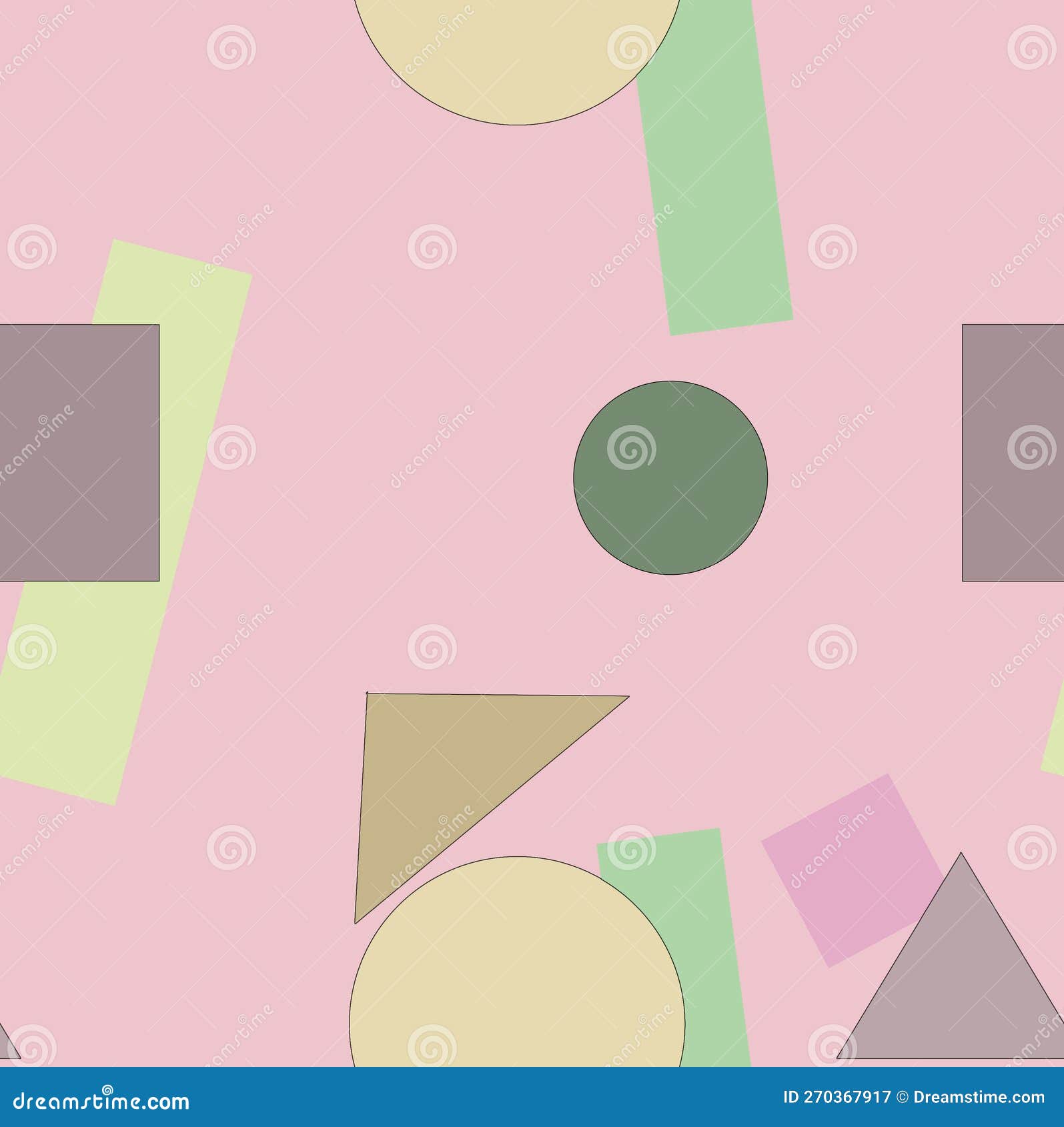 Geometric Shapes of Different Colors Randomly Arranged on a Pink ...