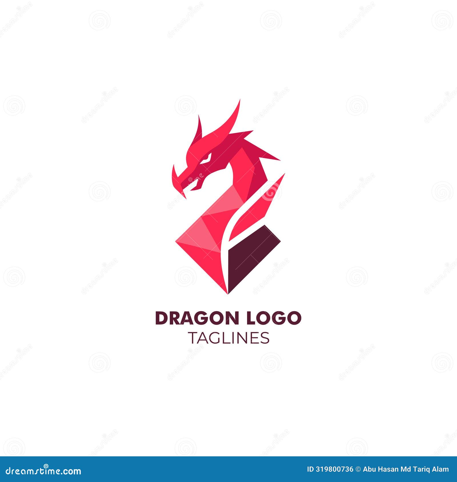 A Geometric Shaped Dragon Logo Stock Vector - Illustration of geometric ...