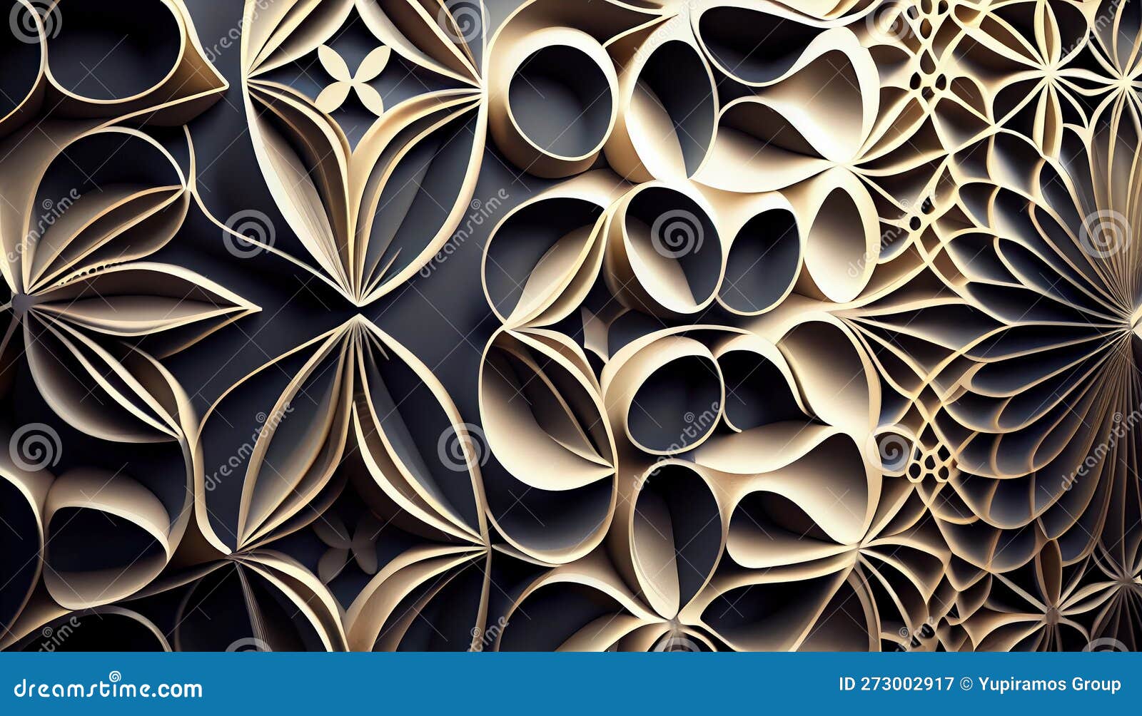 Geometric Shapes and Floral Pattern Merge Elegantly Generated by AI ...
