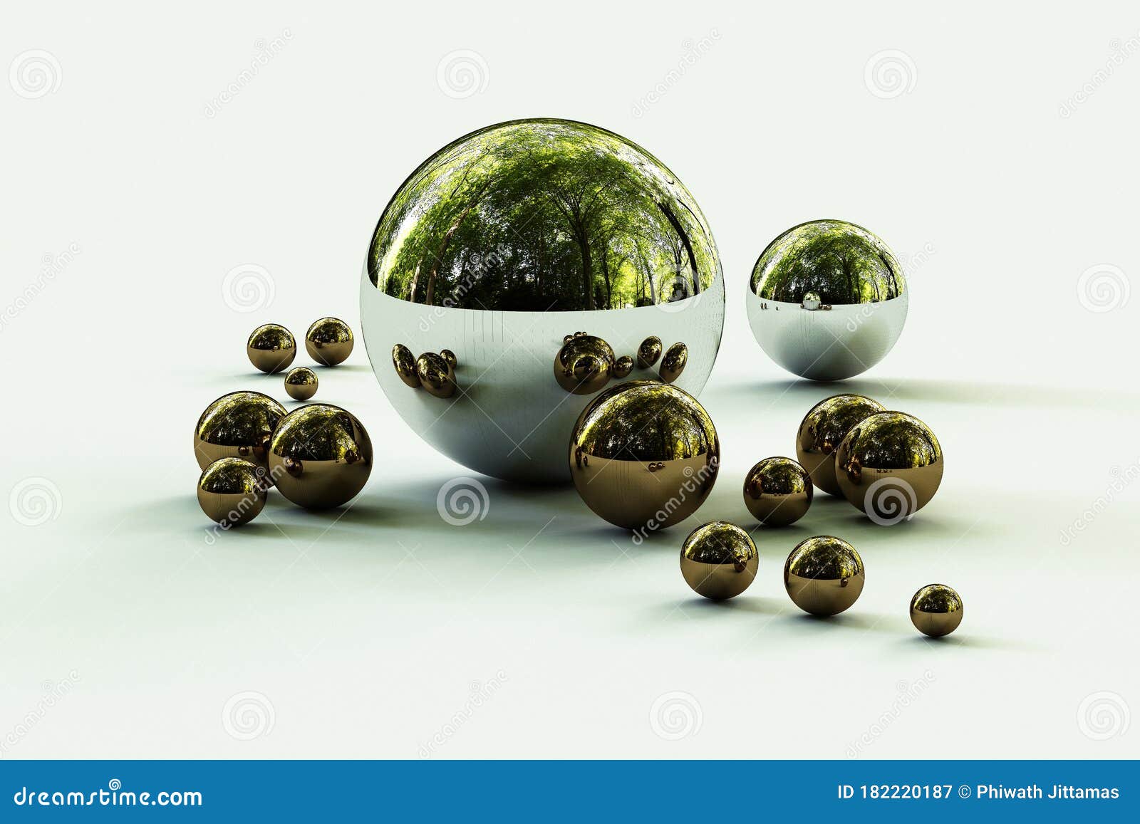 Geometric Shapes with Forest Environment Stock Illustration ...