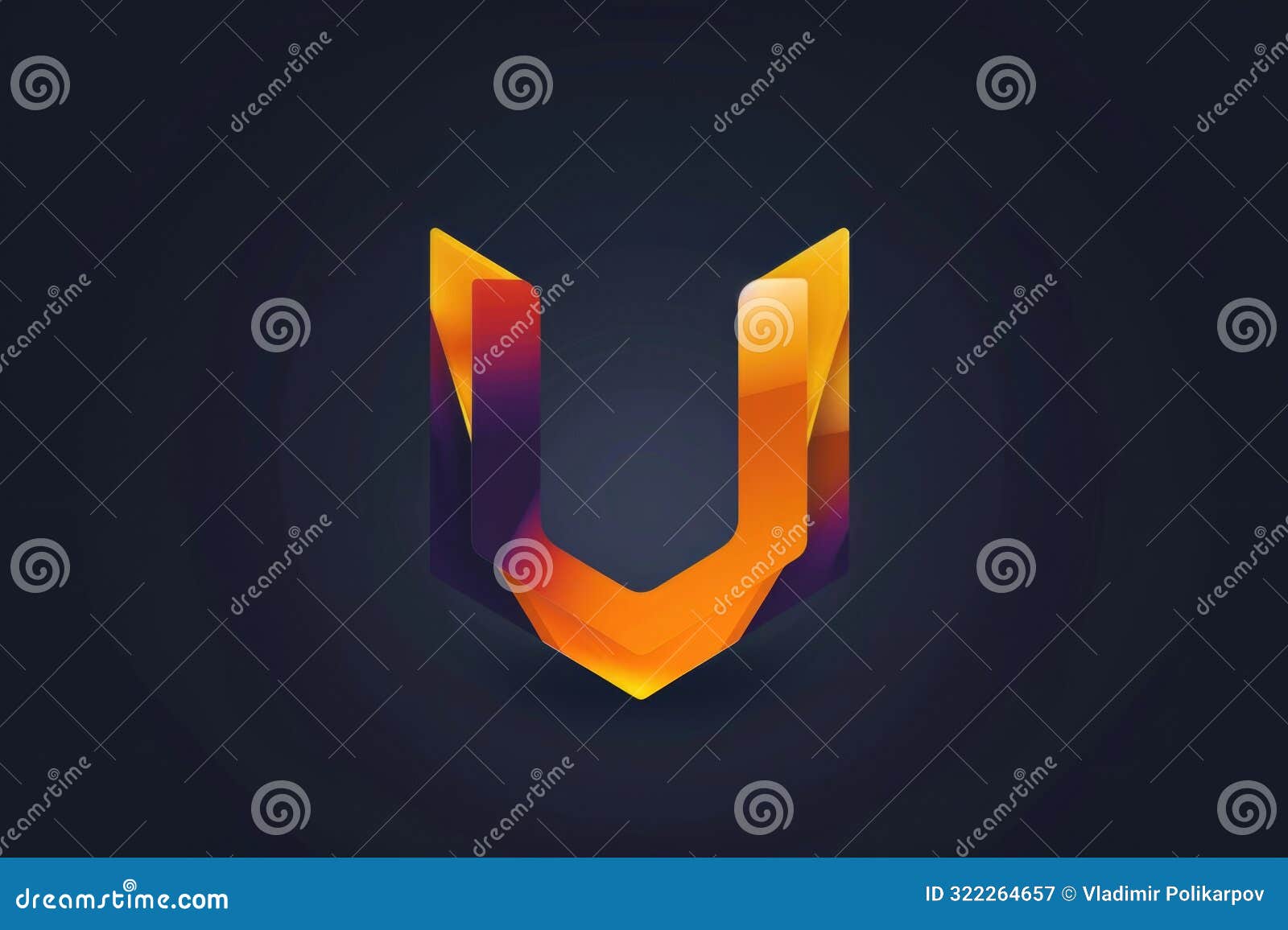 Geometric Shapes Form the Letter U, a Mathematical Representation of ...