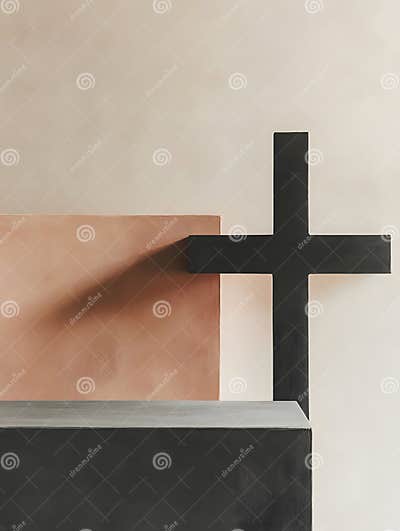 Geometric Shapes Form a Subtle Cross Stock Illustration - Illustration ...