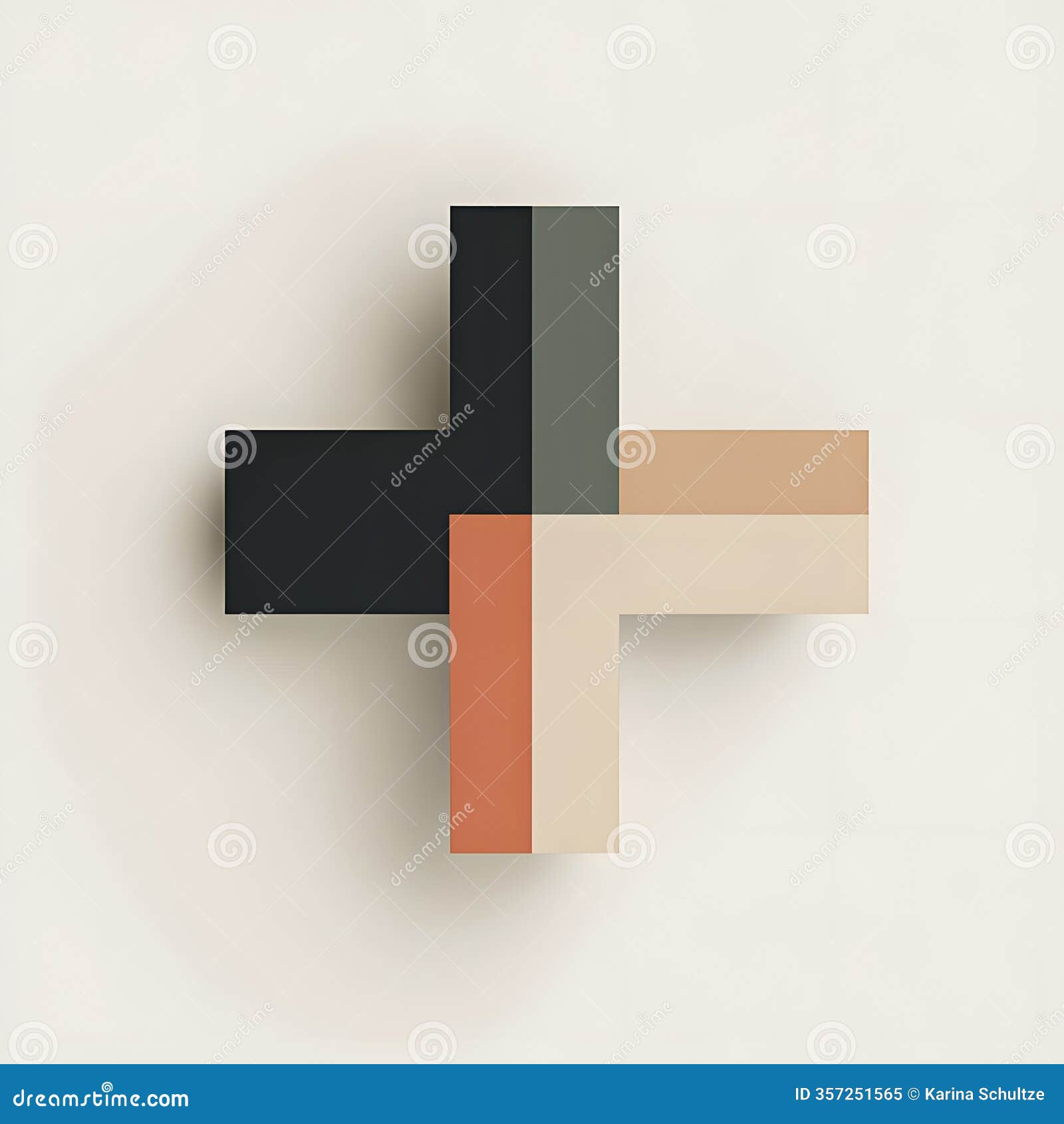 Geometric Shapes Form a Subtle Cross Stock Illustration - Illustration ...