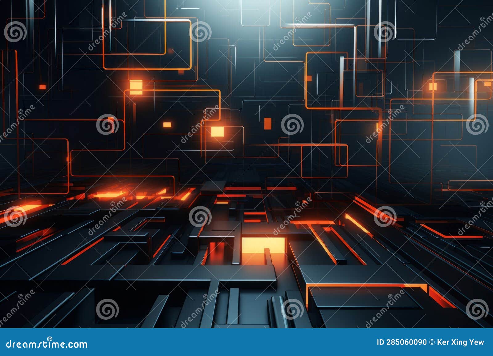 Geometric Shapes Forming a Tech Backdrop Stock Illustration ...